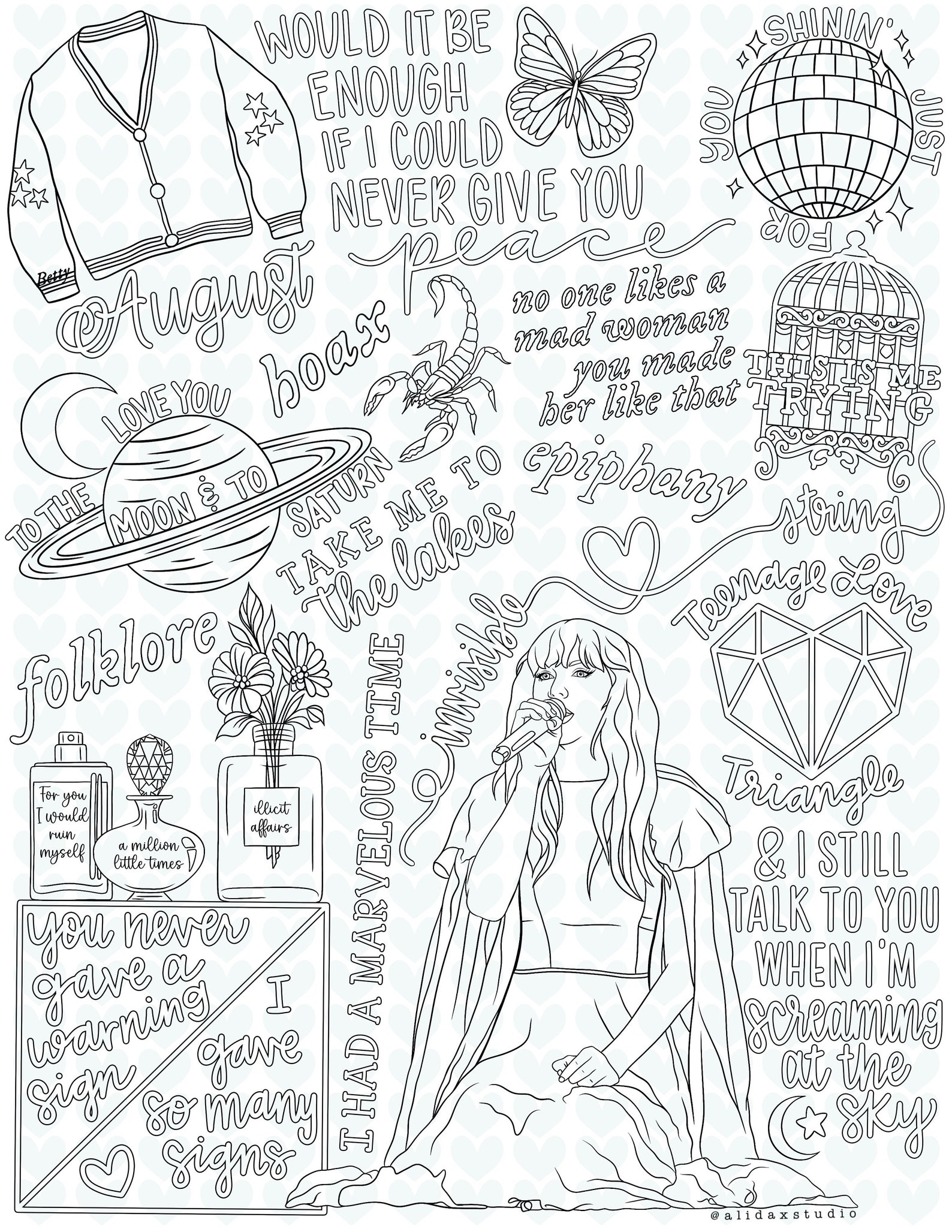 FOLKLORE ERA Printable Coloring Page, Instant Download Pdf, Digital Art ...