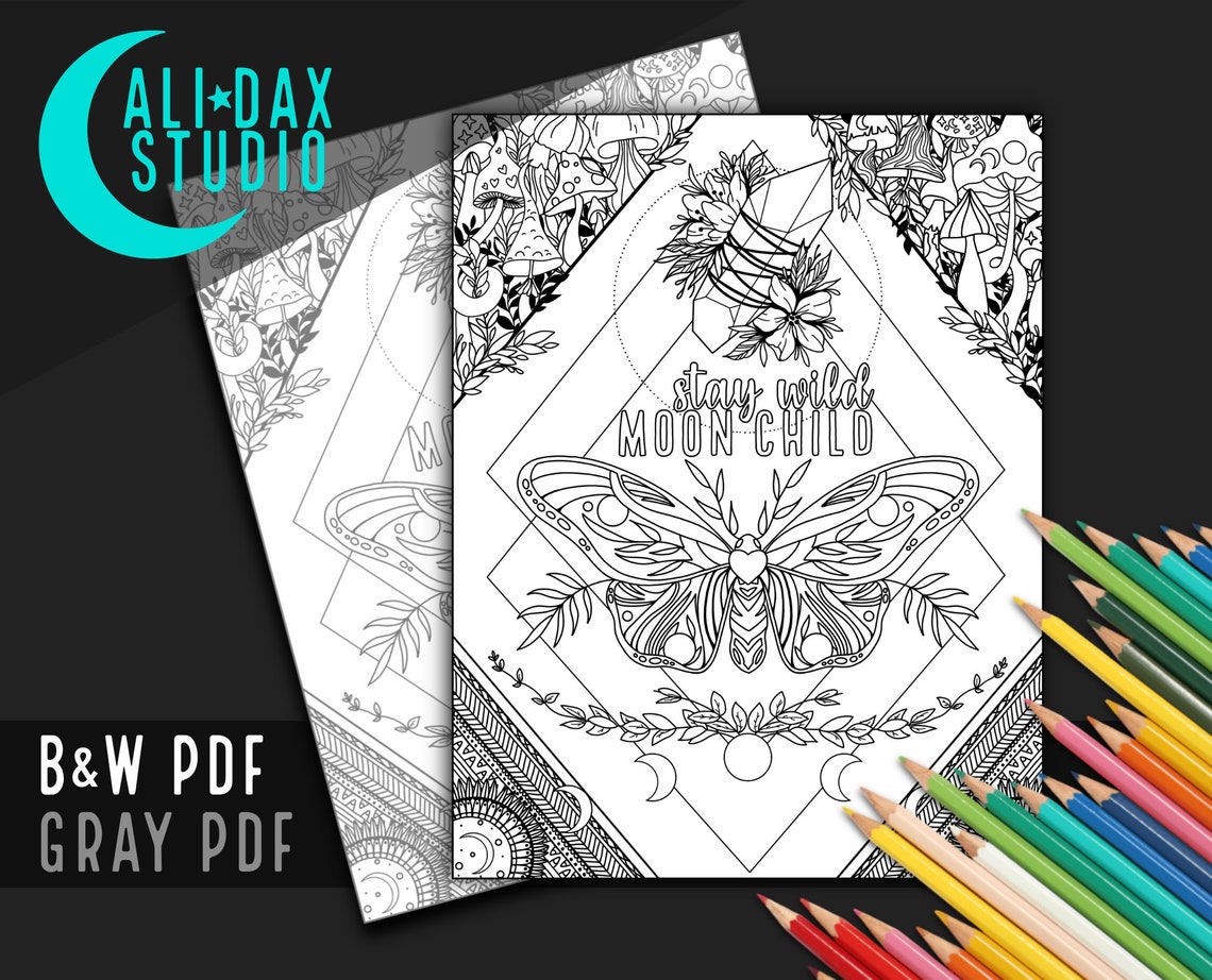 Mystic design 1/5 Printable Coloring Page for Adults & Kids - Etsy