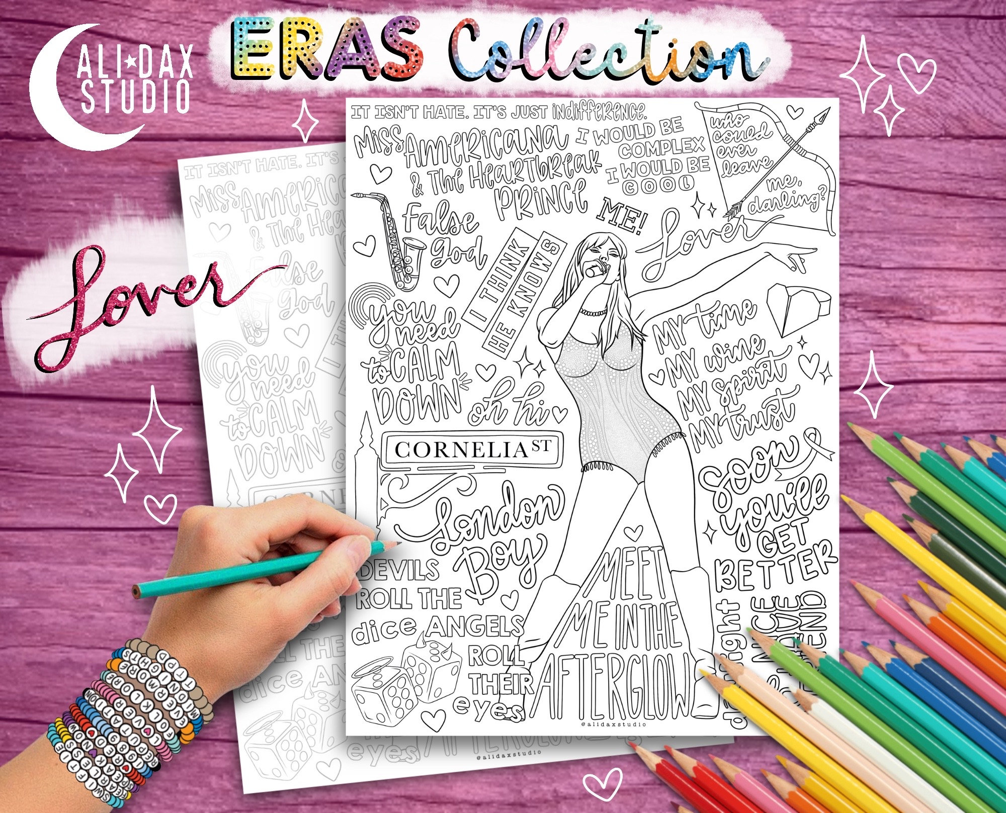 LOVER ERA - Printable Coloring Page, Instant Download Pdf, Digital Art ...