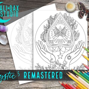 Mystic (5 Pack) Printable Modern Coloring Pages - Witchy Vibes ...