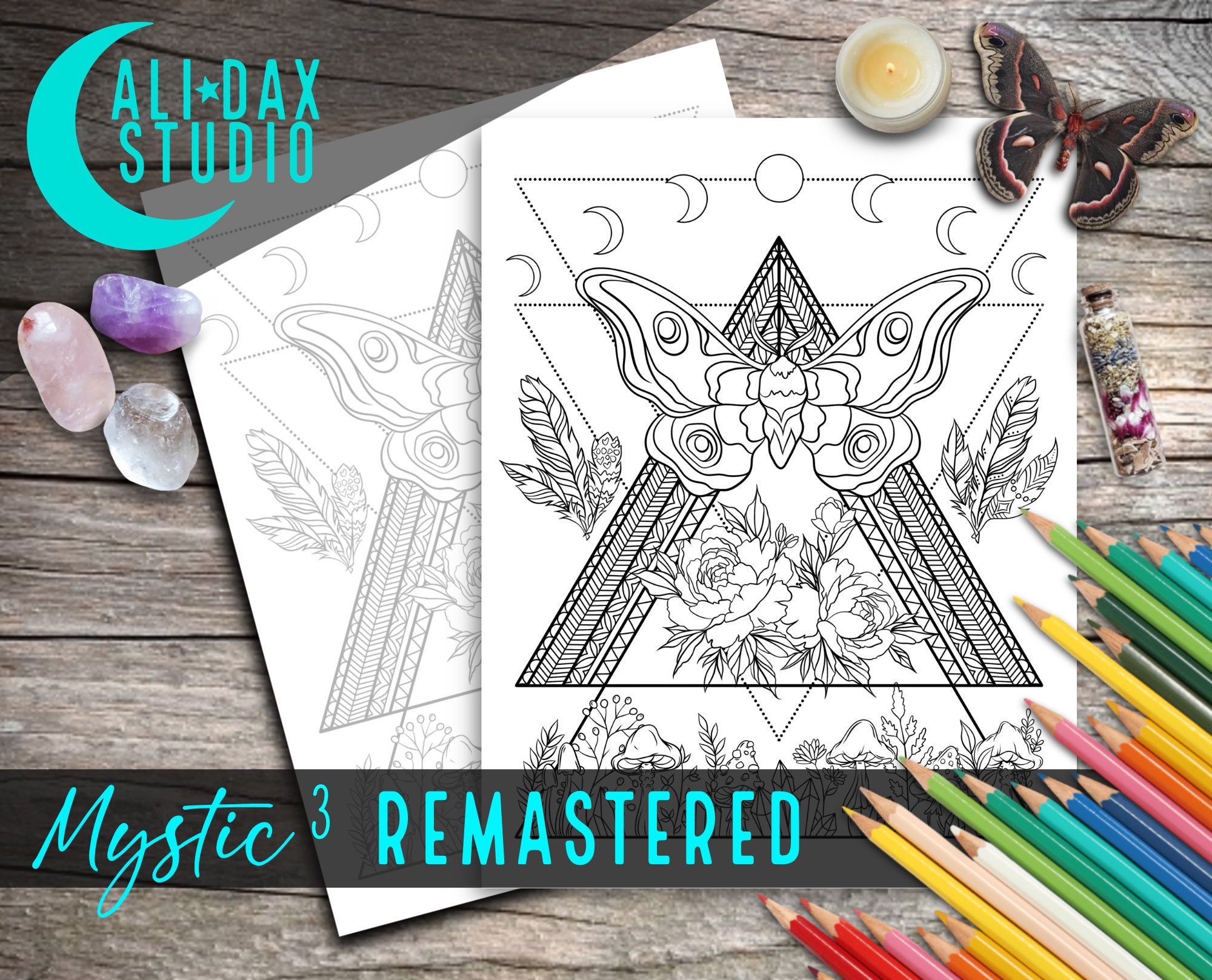 Mystic (5 Pack) Printable Modern Coloring Pages - Witchy Vibes ...