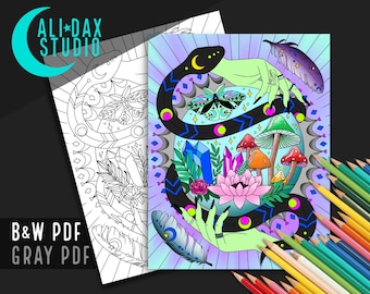 Tarot Printable Coloring Page for Adults & Kids, Hand Drawn, Instant ...