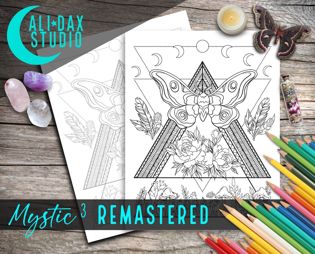 Mystic (design 3/5) Printable Coloring Page for Adults & Kids, Hand ...