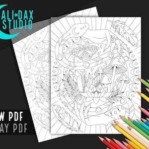 Magic Printable Coloring Page for Adults & Kids, Hand Drawn, Instant ...