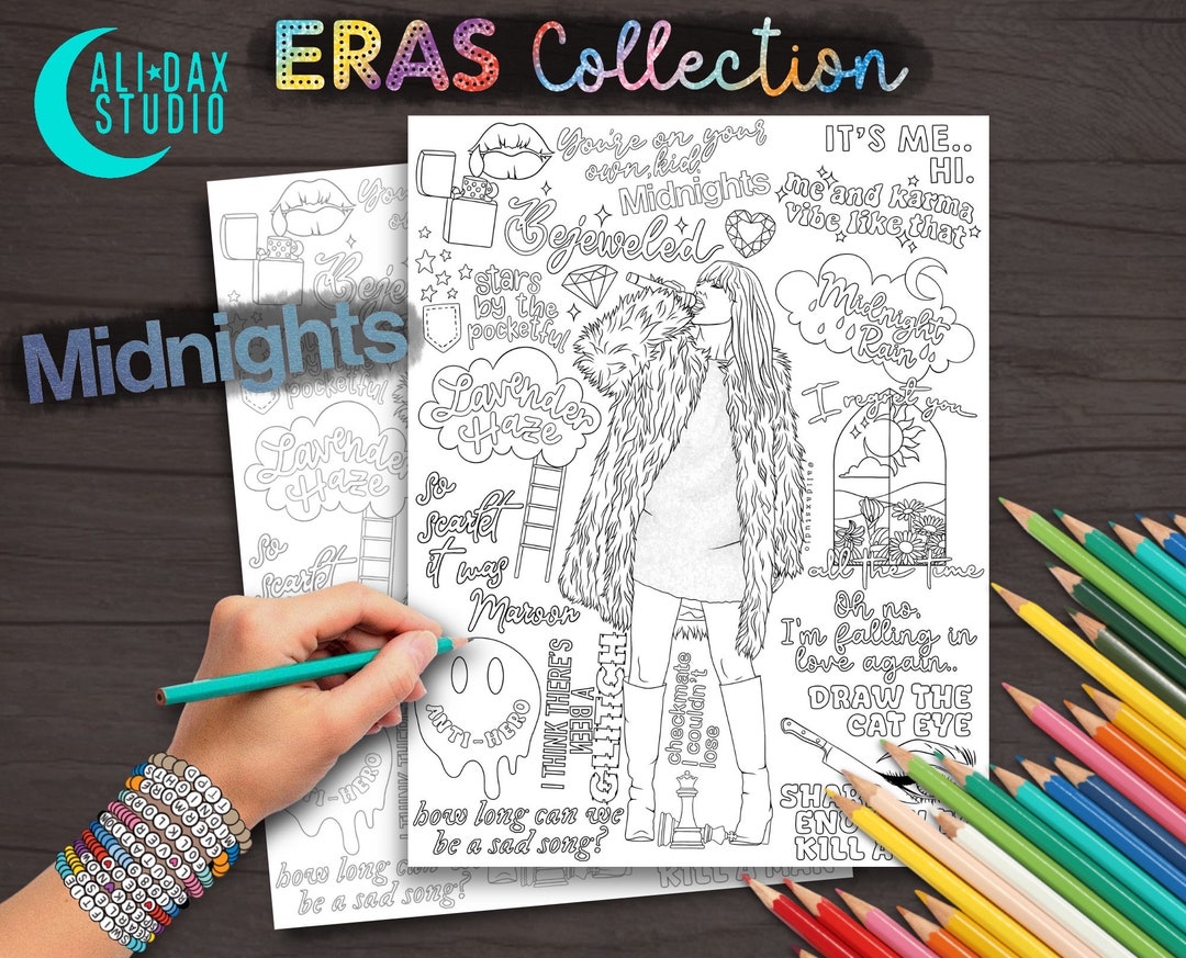MIDNIGHTS ERA - Printable Coloring Page, Instant Download Pdf, Digital ...
