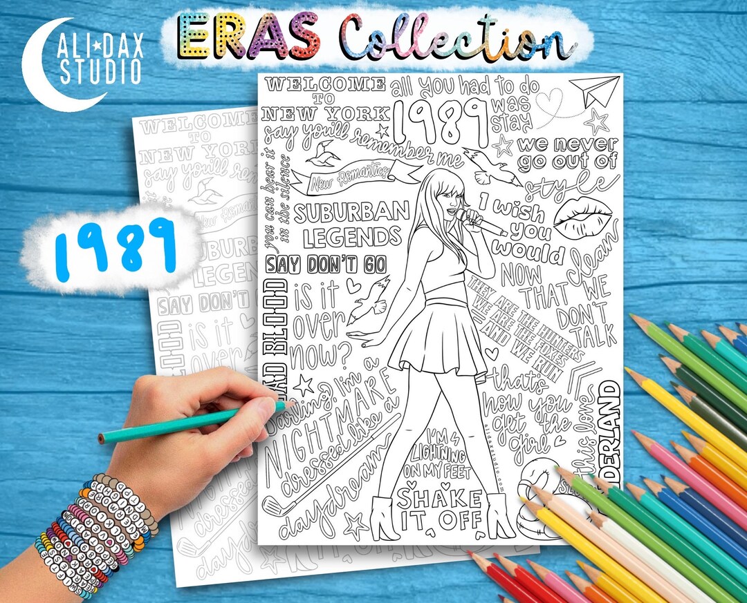 1989 ERA - Adult Printable Coloring Page, Instant Download Pdf, Digital ...