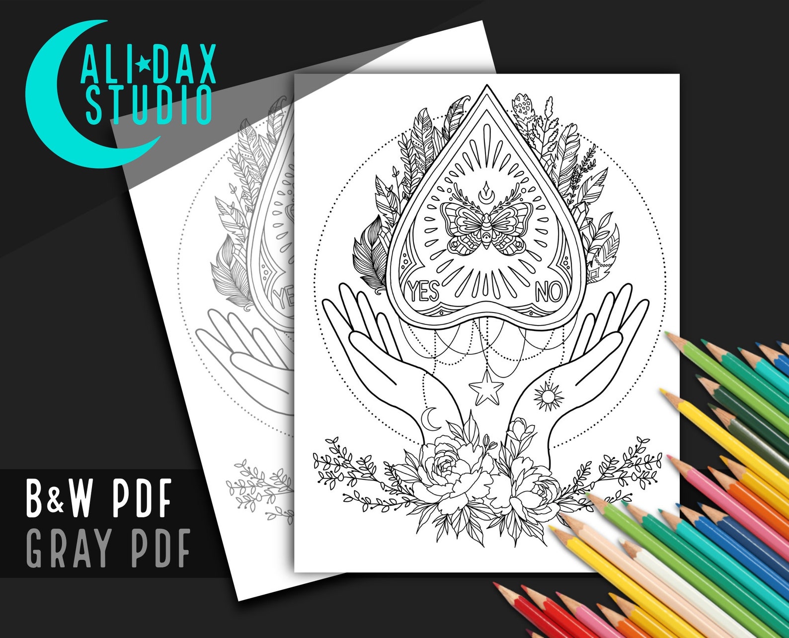 Mystic design 5/5 Printable Coloring Page for Adults & Kids - Etsy