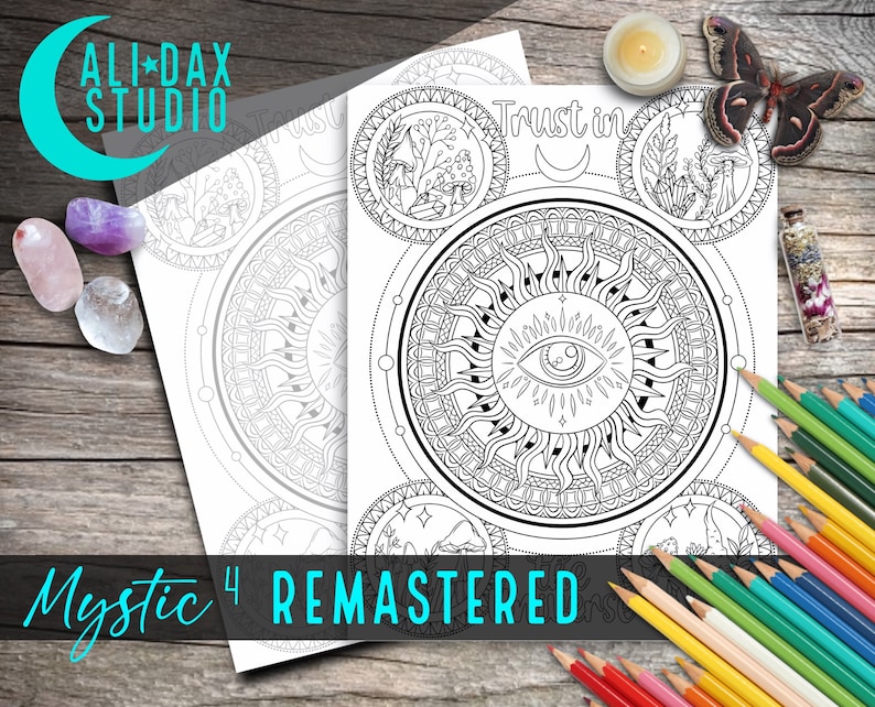 Mystic (5 Pack) Printable Modern Coloring Pages - Witchy Vibes ...