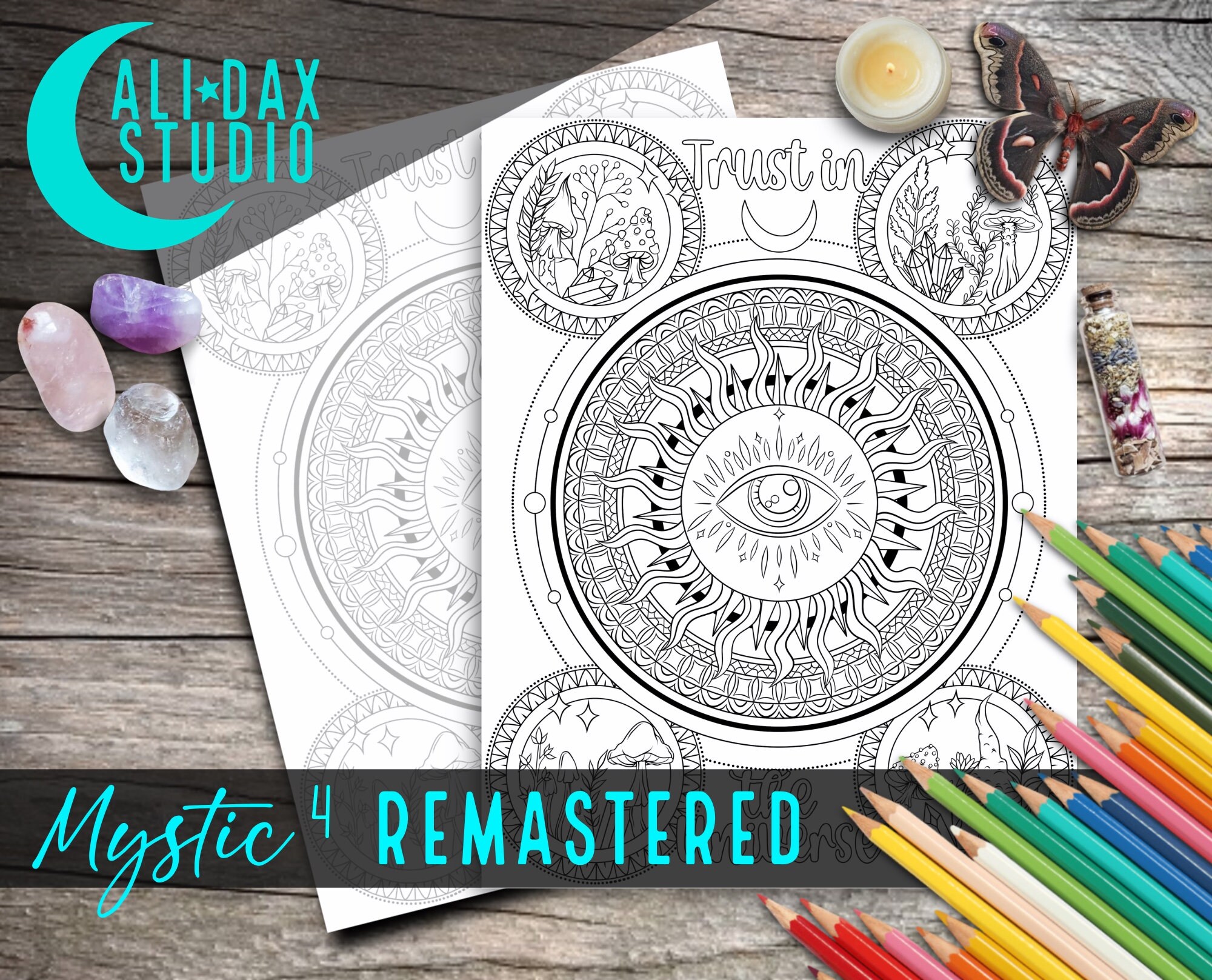 Mystic (5 Pack) Printable Modern Coloring Pages - Witchy Vibes ...