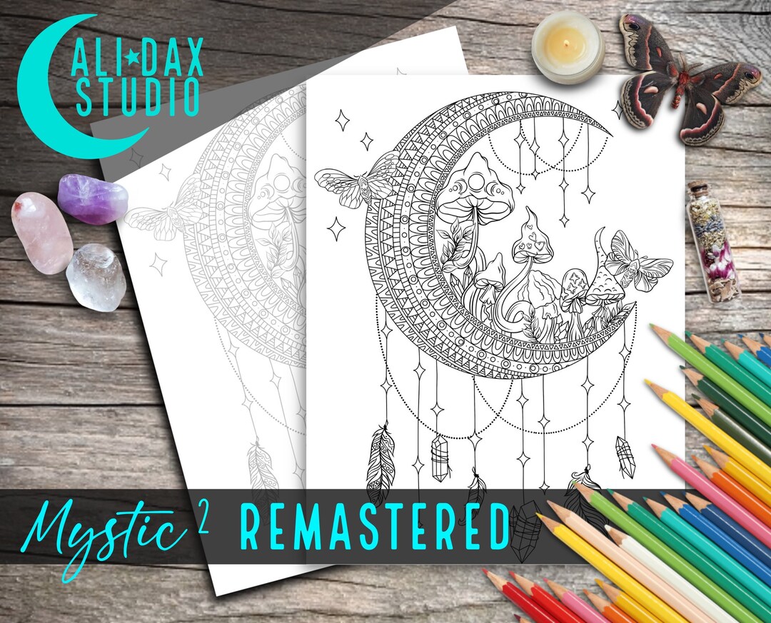 Mystic (design 2/5) Printable Coloring Page for Adults & Kids, Hand ...