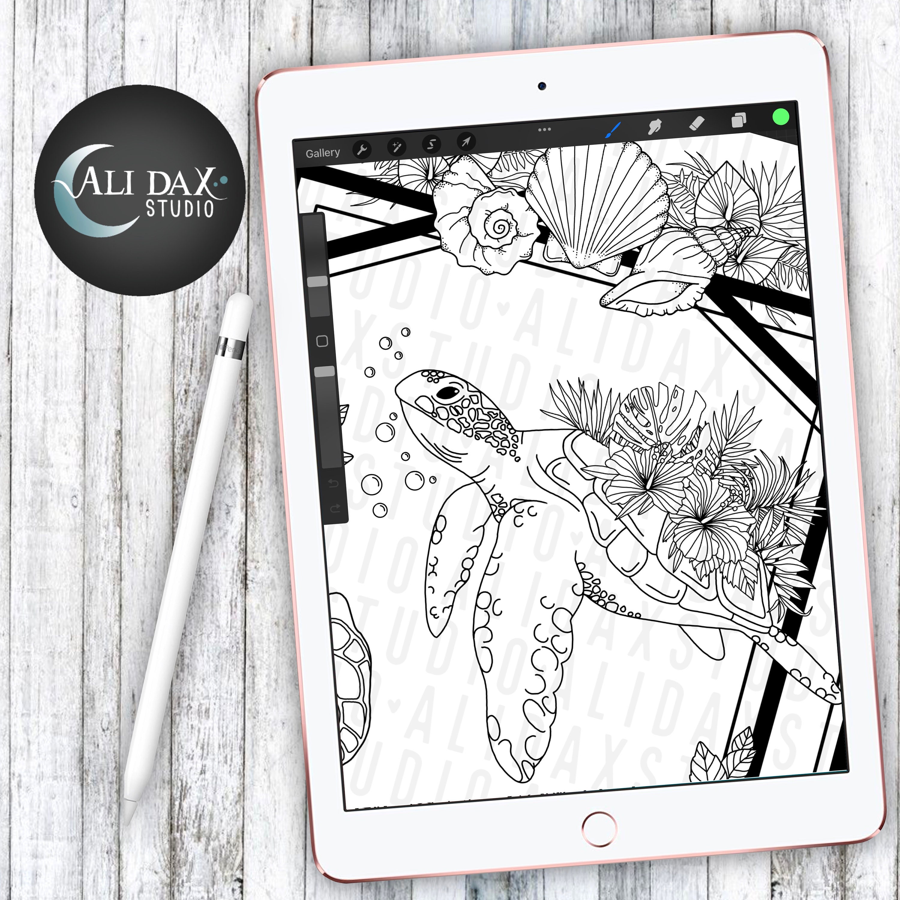 Tropical (design 2/5) Printable Coloring Page for Adults & Kids, Hand ...