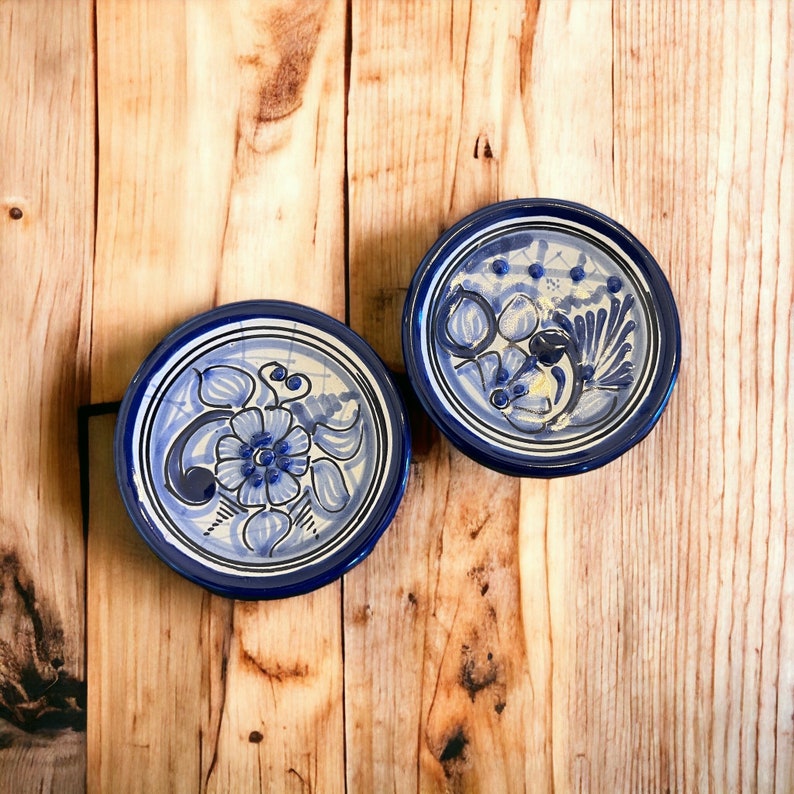 2 Qty Azul Expresso Cups With Saucers Handmade Talavera 2.36oz 70ml - Etsy