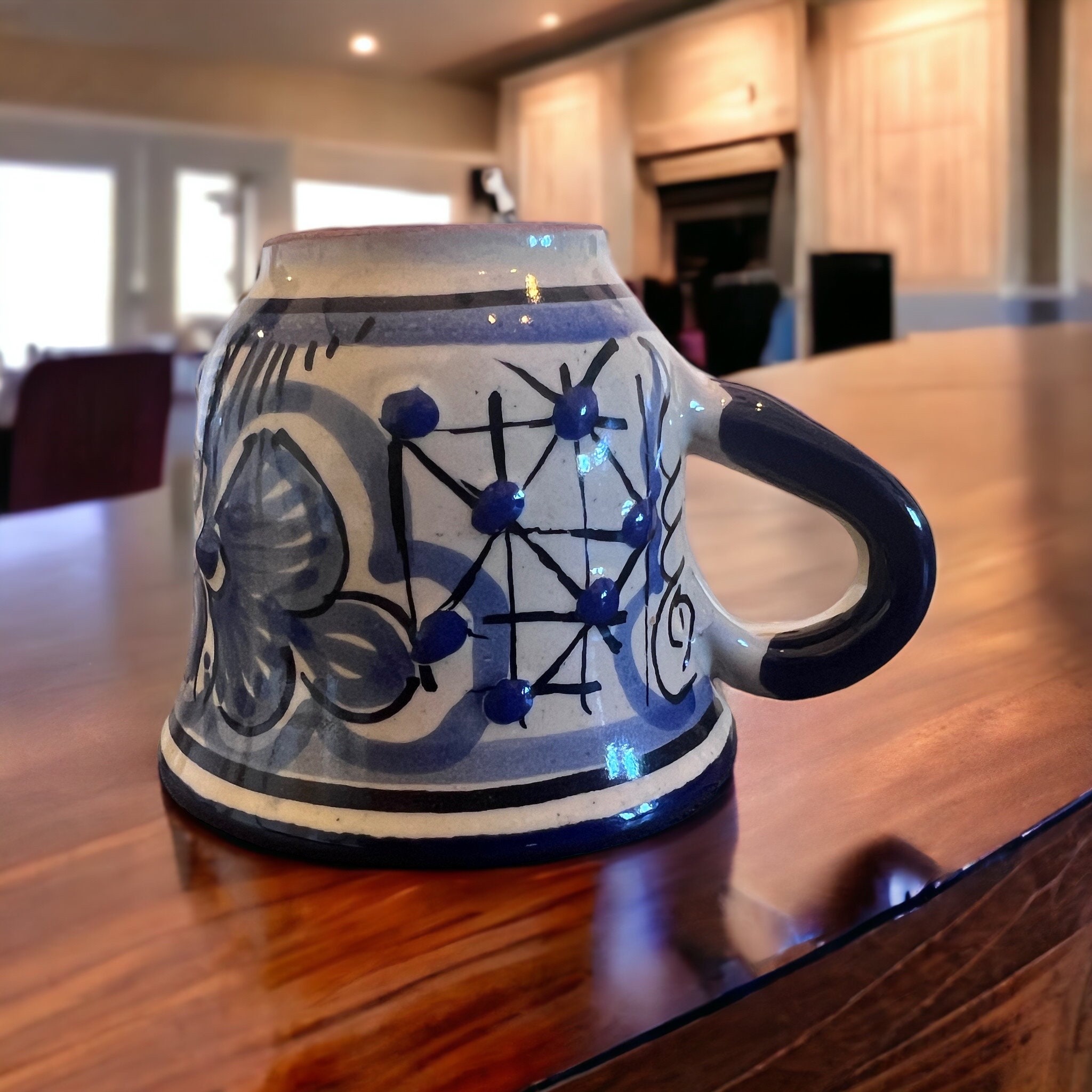 2 Qty Azul Expresso Cups With Saucers Handmade Talavera 2.36oz 70ml - Etsy