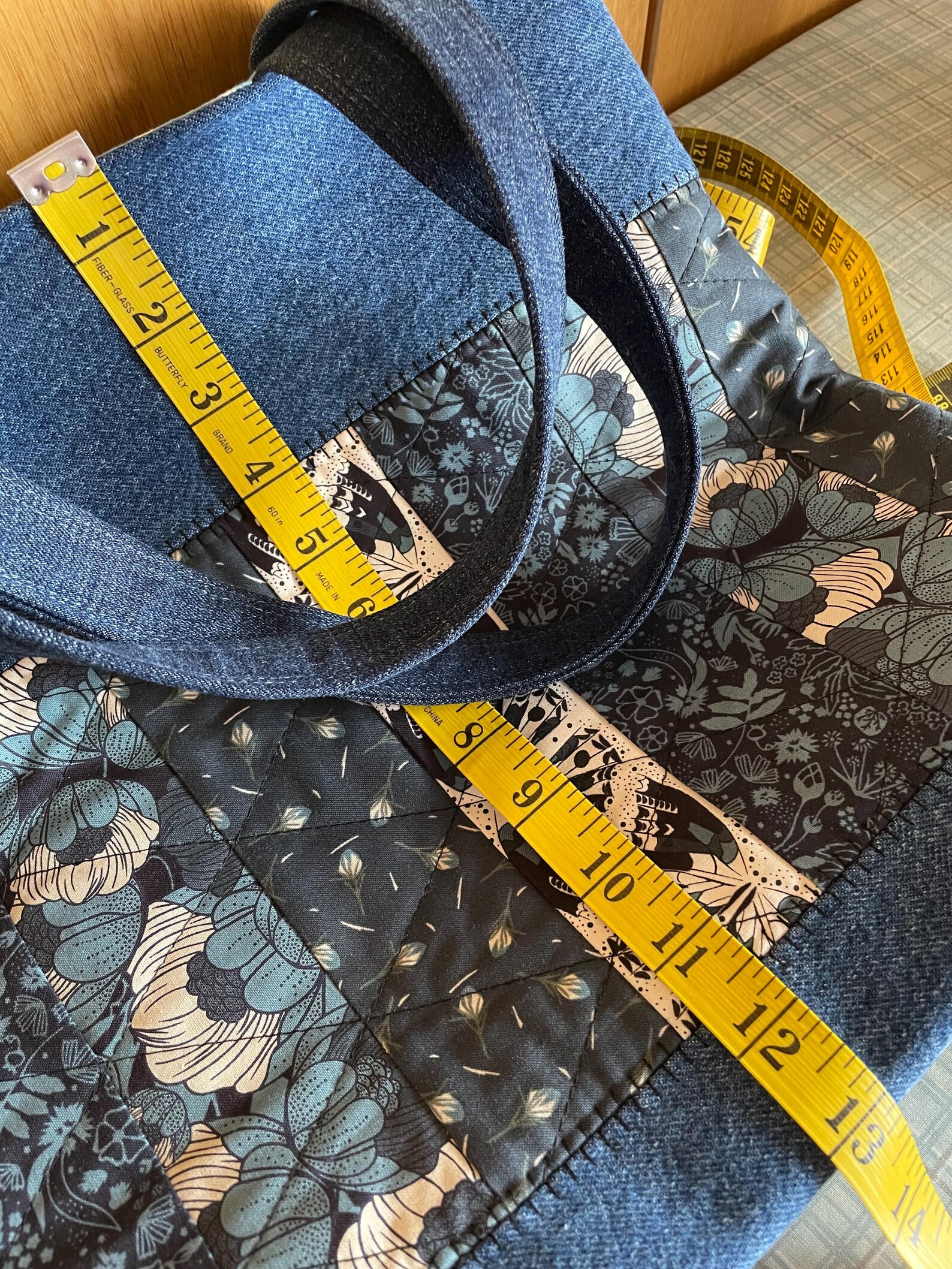 Denim Tote Bag, up Cycled Jean and Quilted Patchwork Shoulder Purse ...
