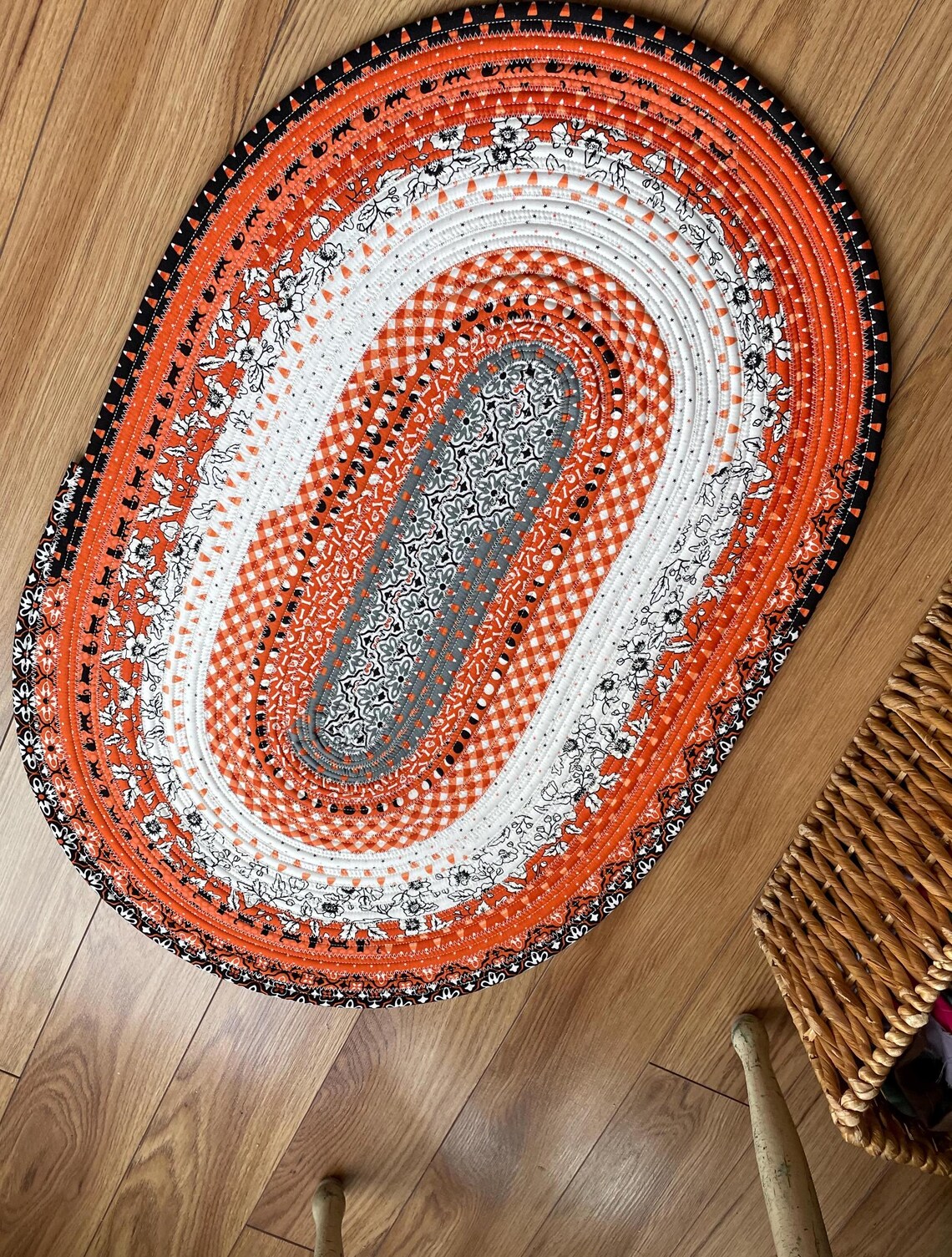 Oval Jelly Roll Rug,small New Quilted Vintage Style Rag Rug,20 X30 ...