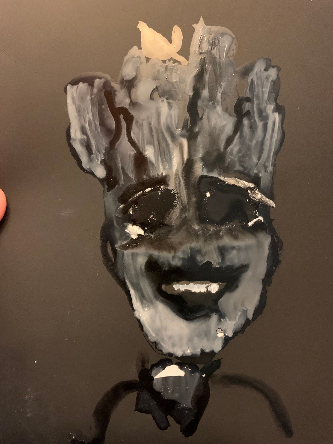 Baby Groot Original Ink and Glue Painting - Etsy