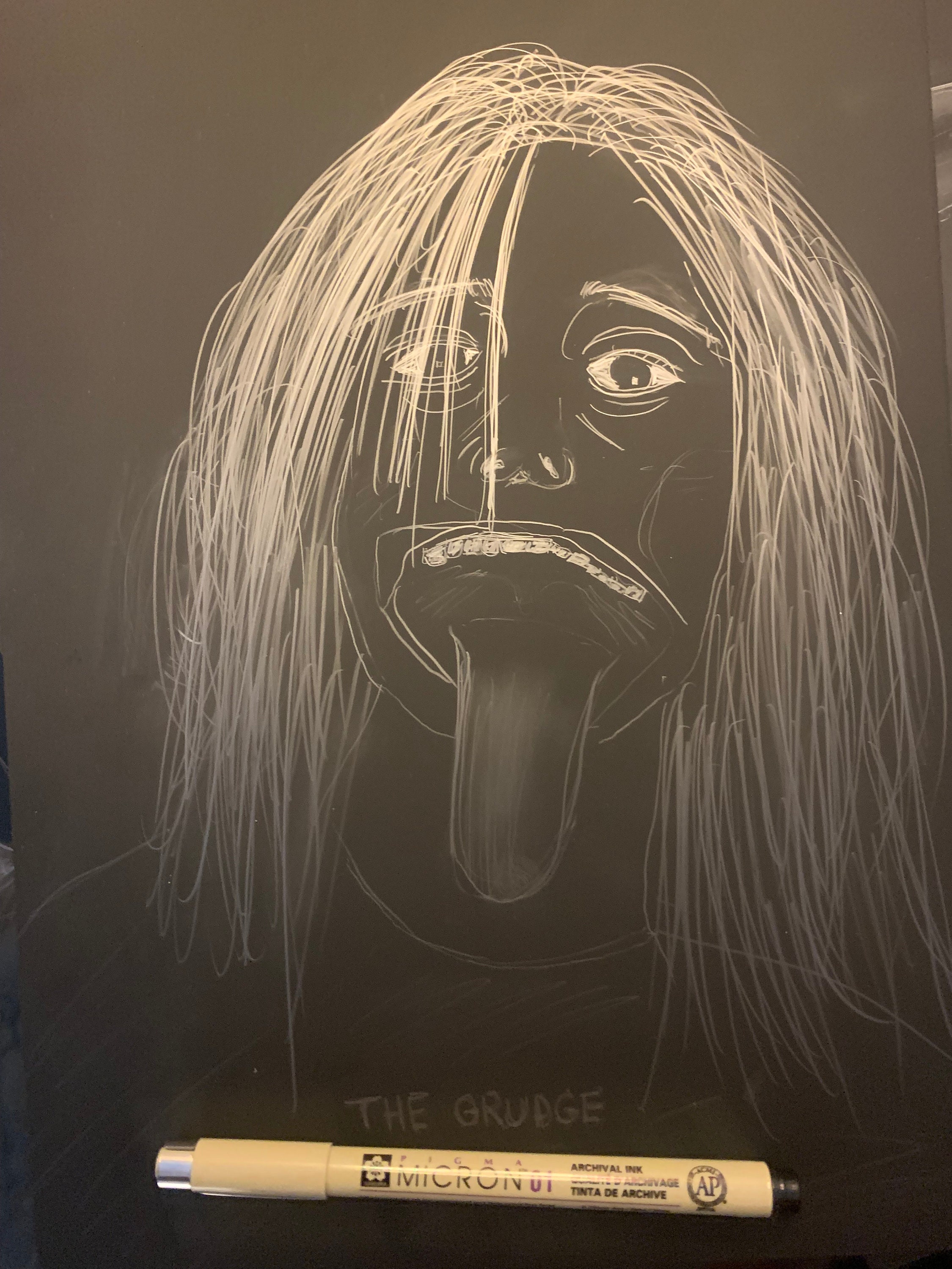 The Grudge speechless Original Drawing | Etsy