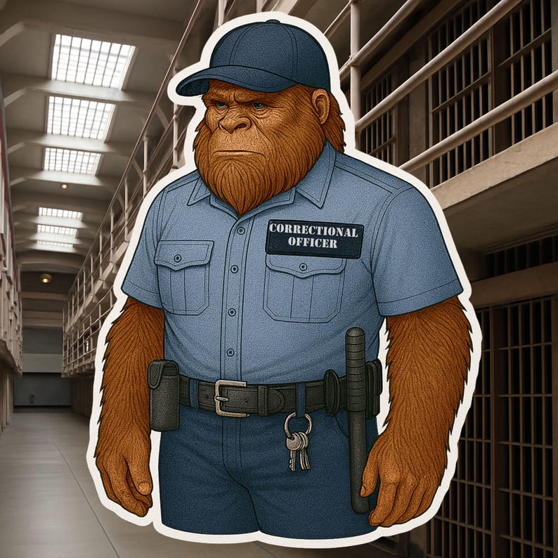 Correctional Officer Bigfoot Sticker – Funny CO Gift, Sasquatch Law ...