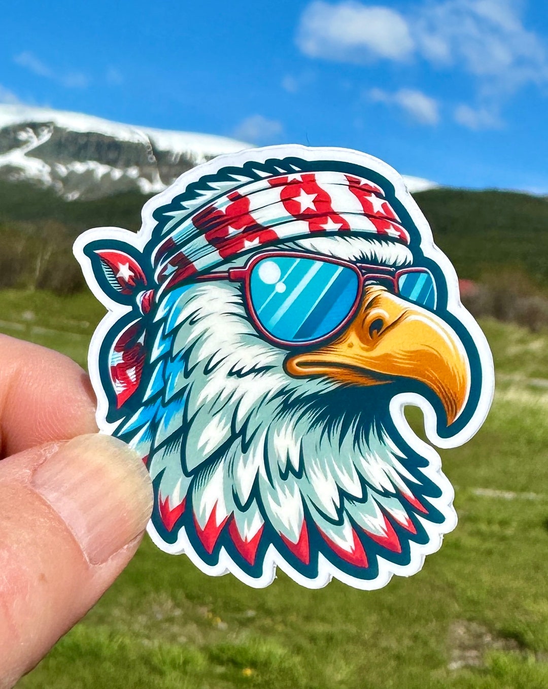 Patriotic Bald Eagle Sticker, American, America, 4th of July ...