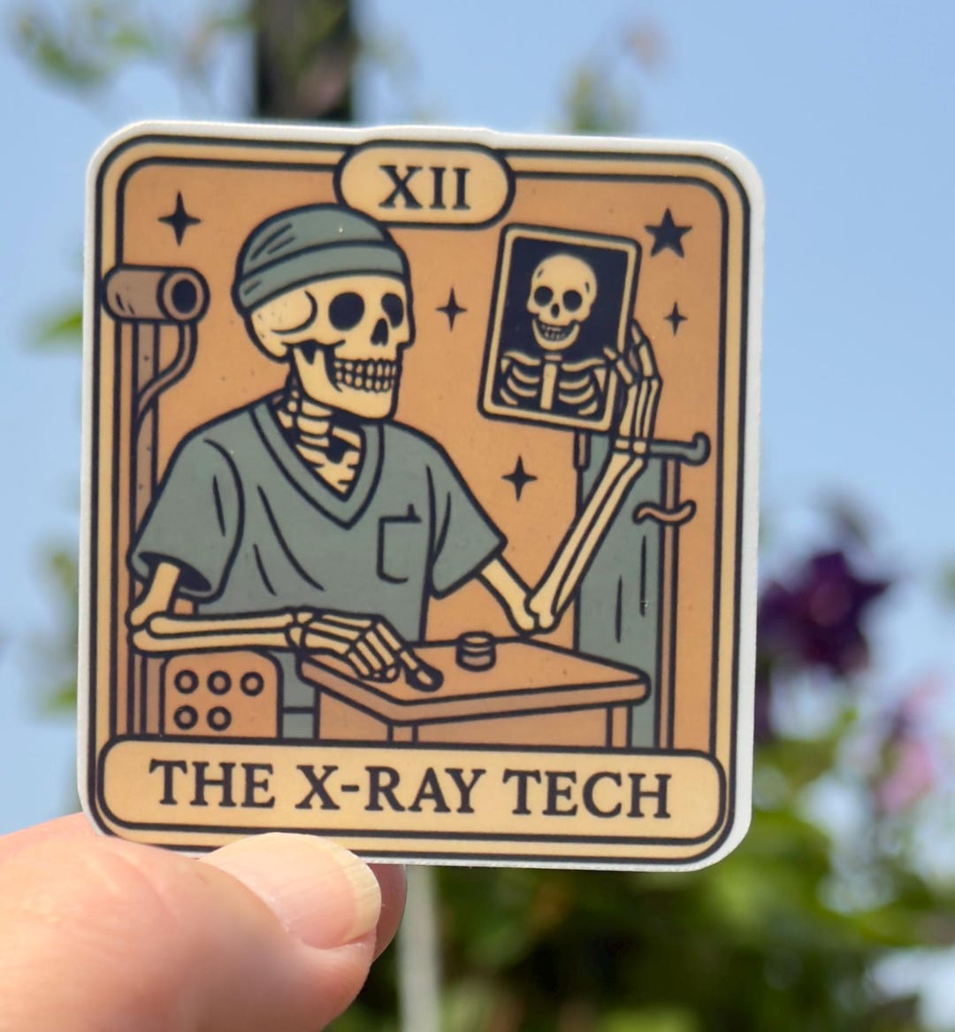Funny X-ray Tech Sticker – Skeleton Radiology Tech Vinyl Decal ...