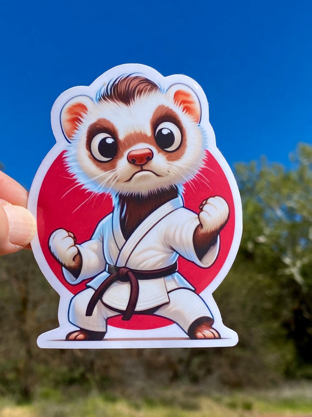 Ferret Doing Karate Sticker, Ferret, Karate, Martial Arts, Karate ...