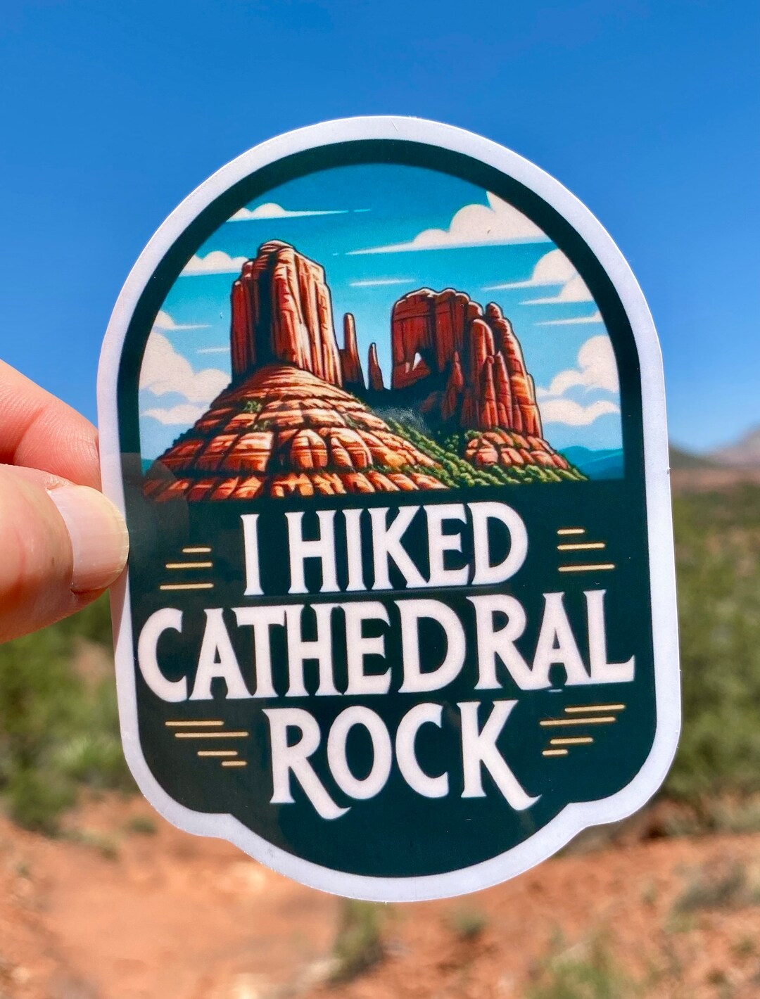 I Hiked Cathedral Rock Sticker, Red Rocks, Travel, Sedona, Arizona, Red ...