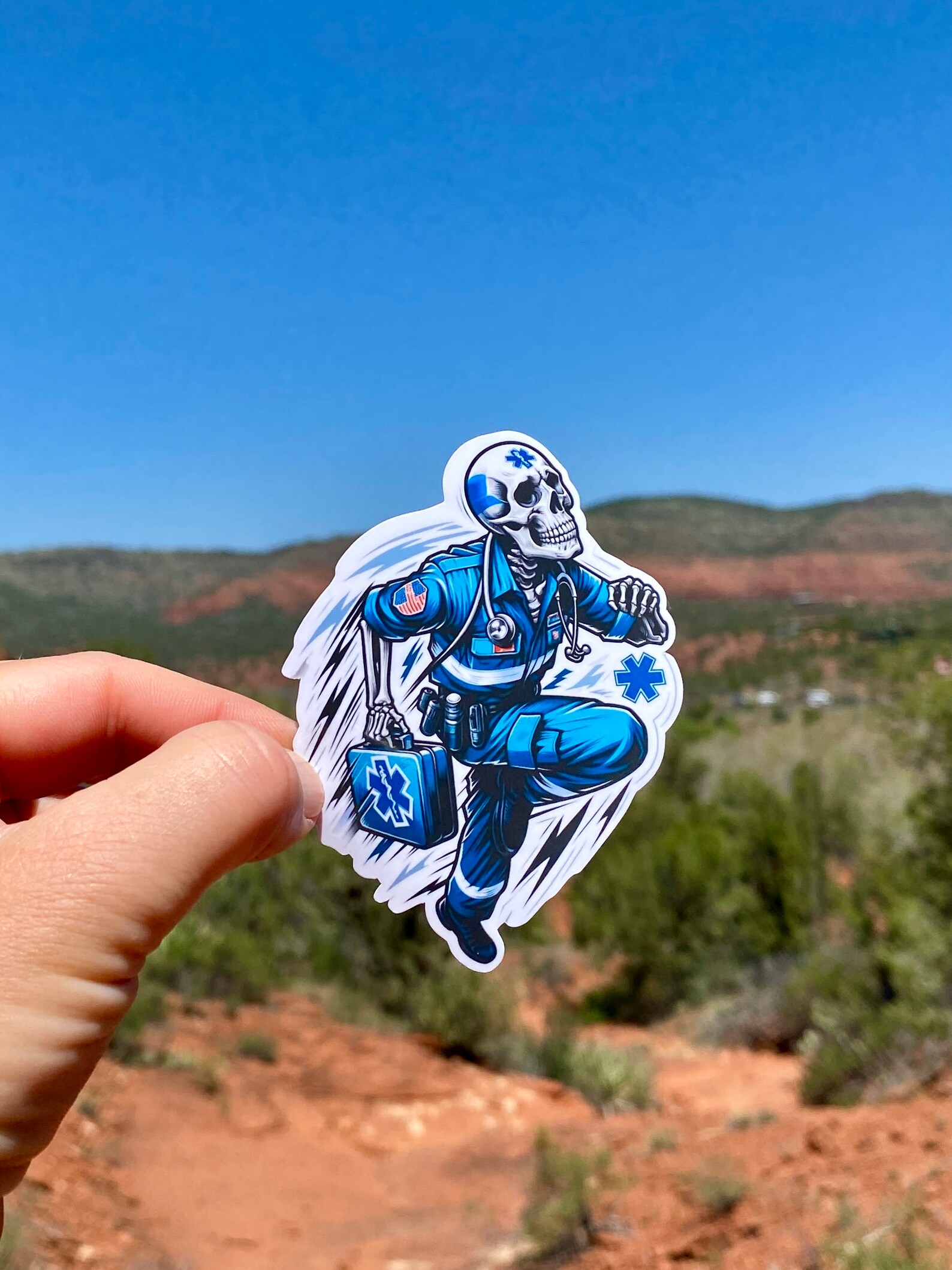 Skeleton Paramedic Sticker, Paramedic, EMT, EMS, Emergency Services ...