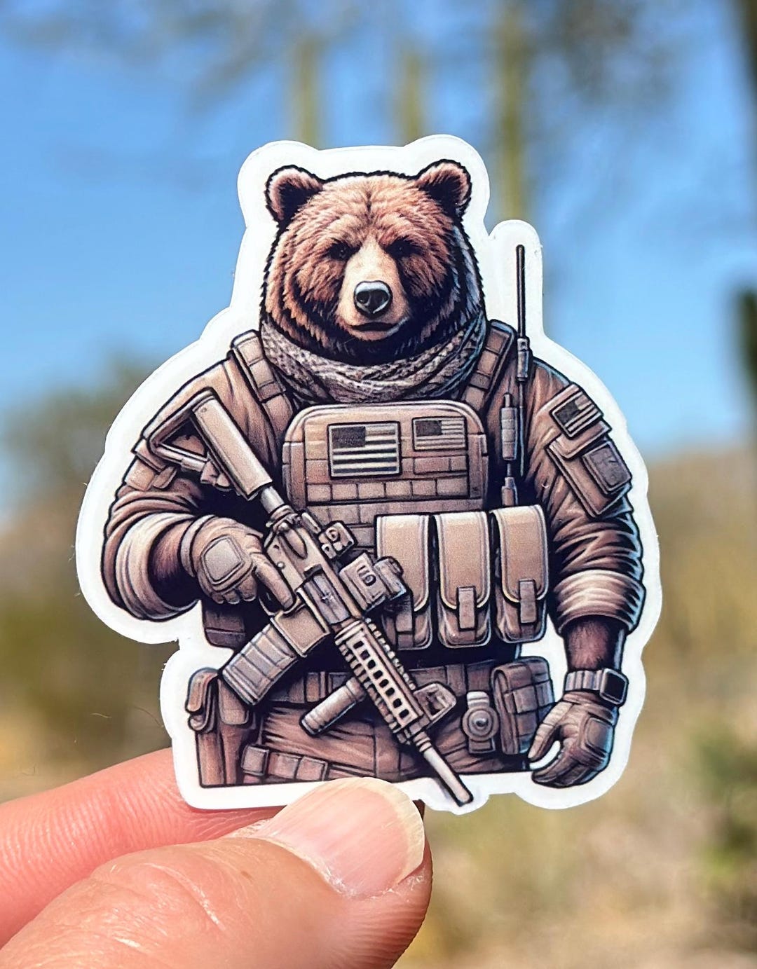 Tactical Grizzly Bear Sticker, Police, Tactical, Operator, Tactical ...