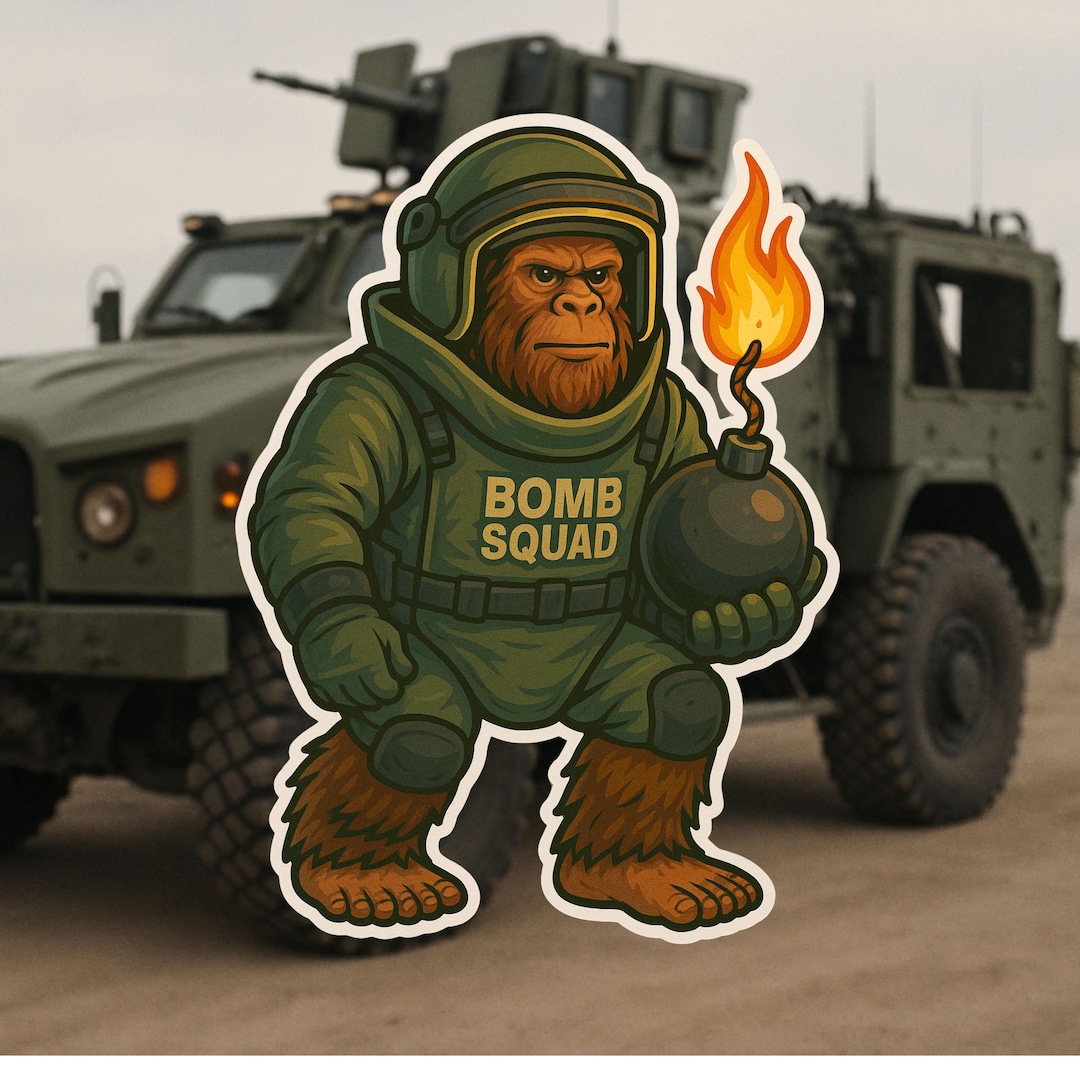 Bigfoot Bomb Squad Sticker: Funny Tactical EOD Sasquatch - Etsy