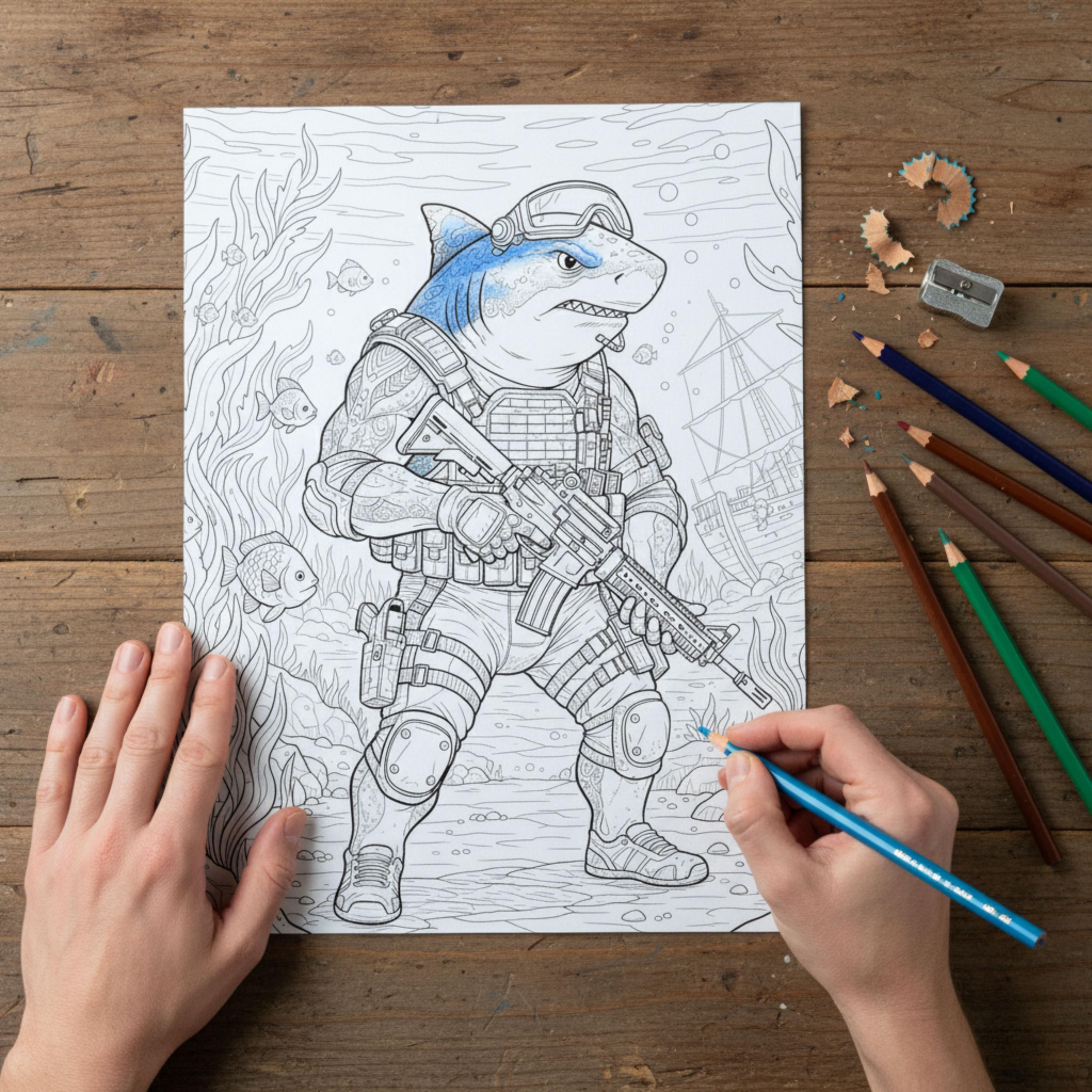 Tactical Animals Coloring Pages | Adult Coloring Book | Digital ...
