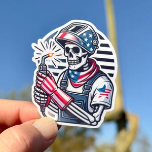 Skeleton Welder Sticker, Welder, Welding, Tradesman, Skeleton, Sticker ...