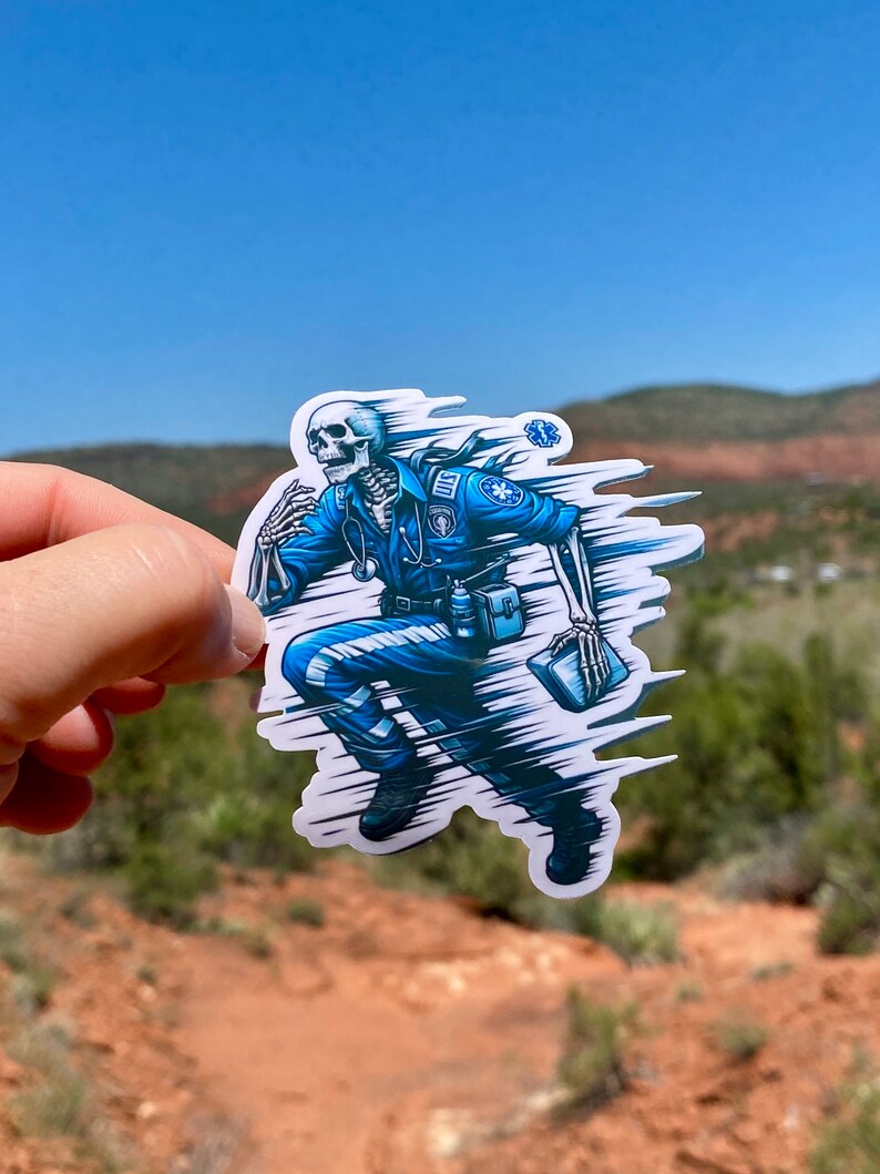 Skeleton Paramedic Sticker, Paramedic, EMT, EMS, Emergency Services ...
