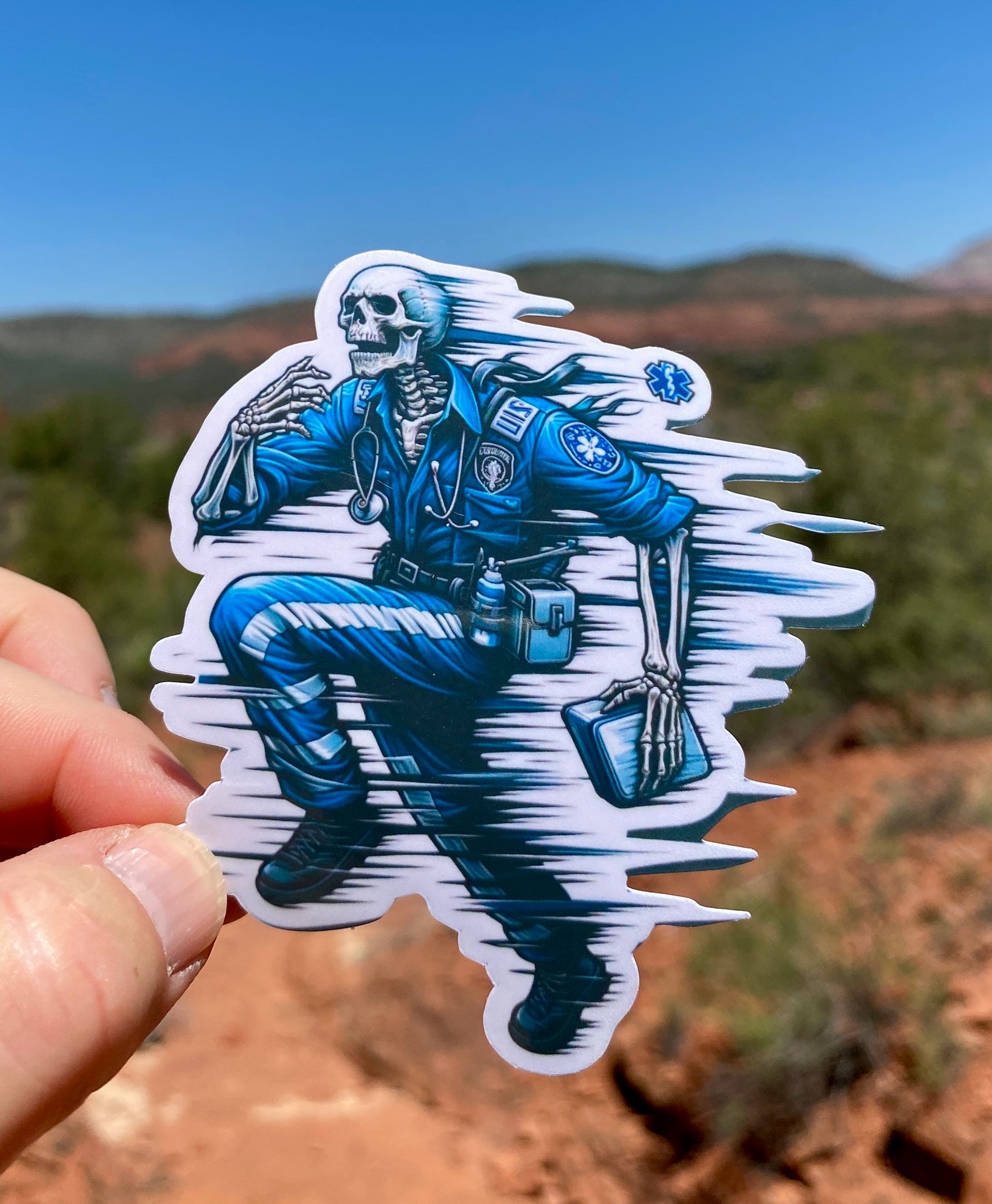 Skeleton Paramedic Sticker, Paramedic, EMT, EMS, Emergency Services ...