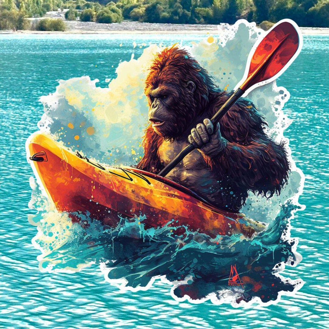 Bigfoot Kayaking Sticker, Bigfoot, Kayak, Bigfoot Kayak, River, Sticker ...
