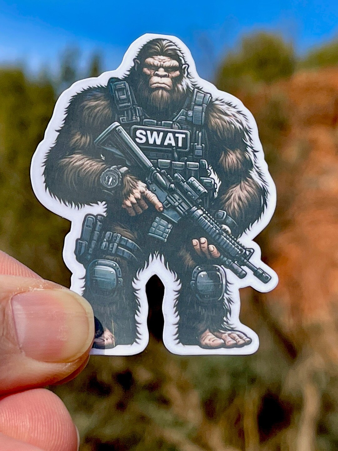 Bigfoot SWAT Police Officer Sticker, Police, Police Officer, Cop, First ...