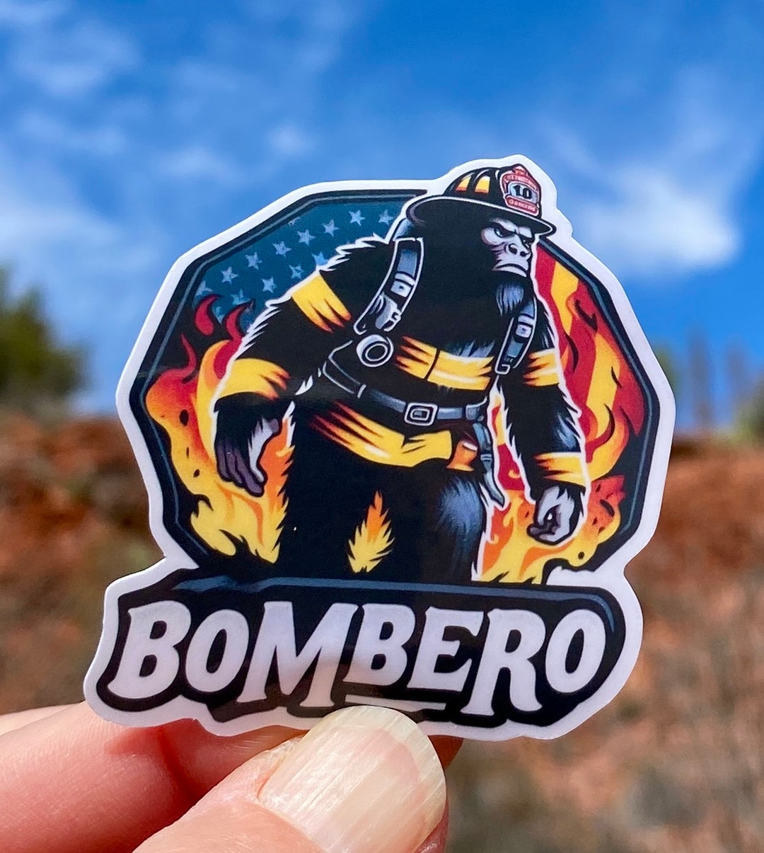 Bigfoot Bombero Firefighter Sticker, Firefighter, Bunker Gear, Fireman ...