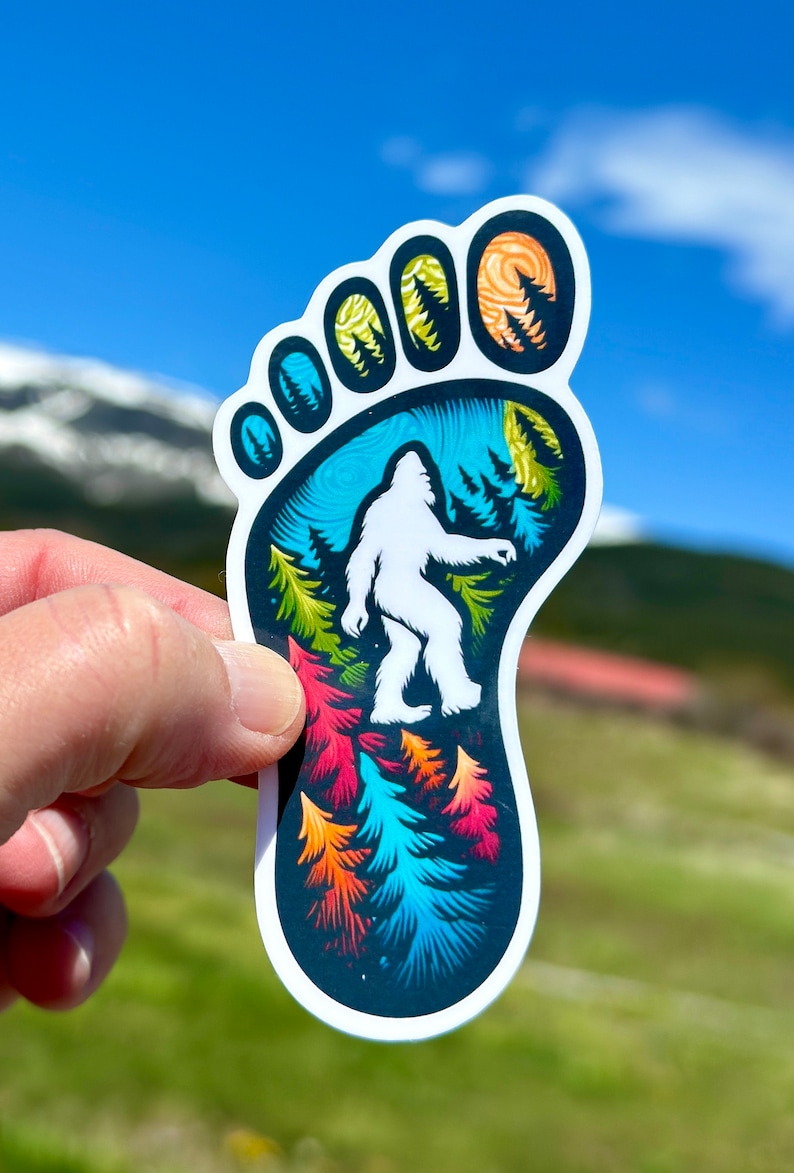 Bigfoot Hiking Footprint Sticker, Footprint, Bigfoot Footprint, Bigfoot ...