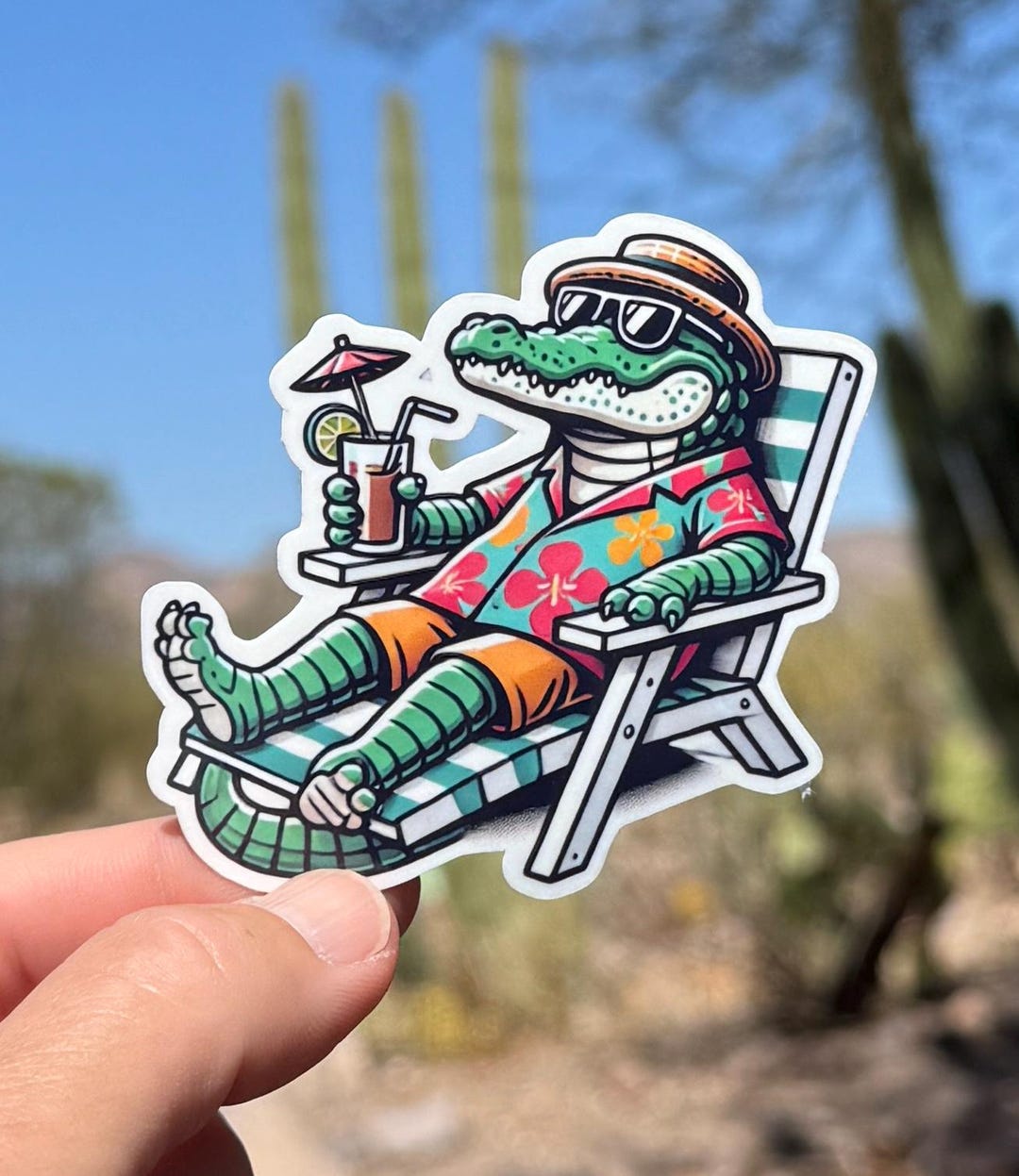 Retired/relaxing Alligator Sticker, Alligator, Retired, Relaxing ...