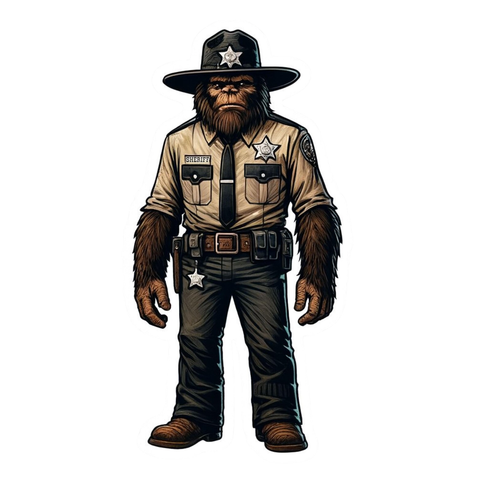 Bigfoot Sheriff Deputy Sticker, Police, Police Officer, Cop, First ...