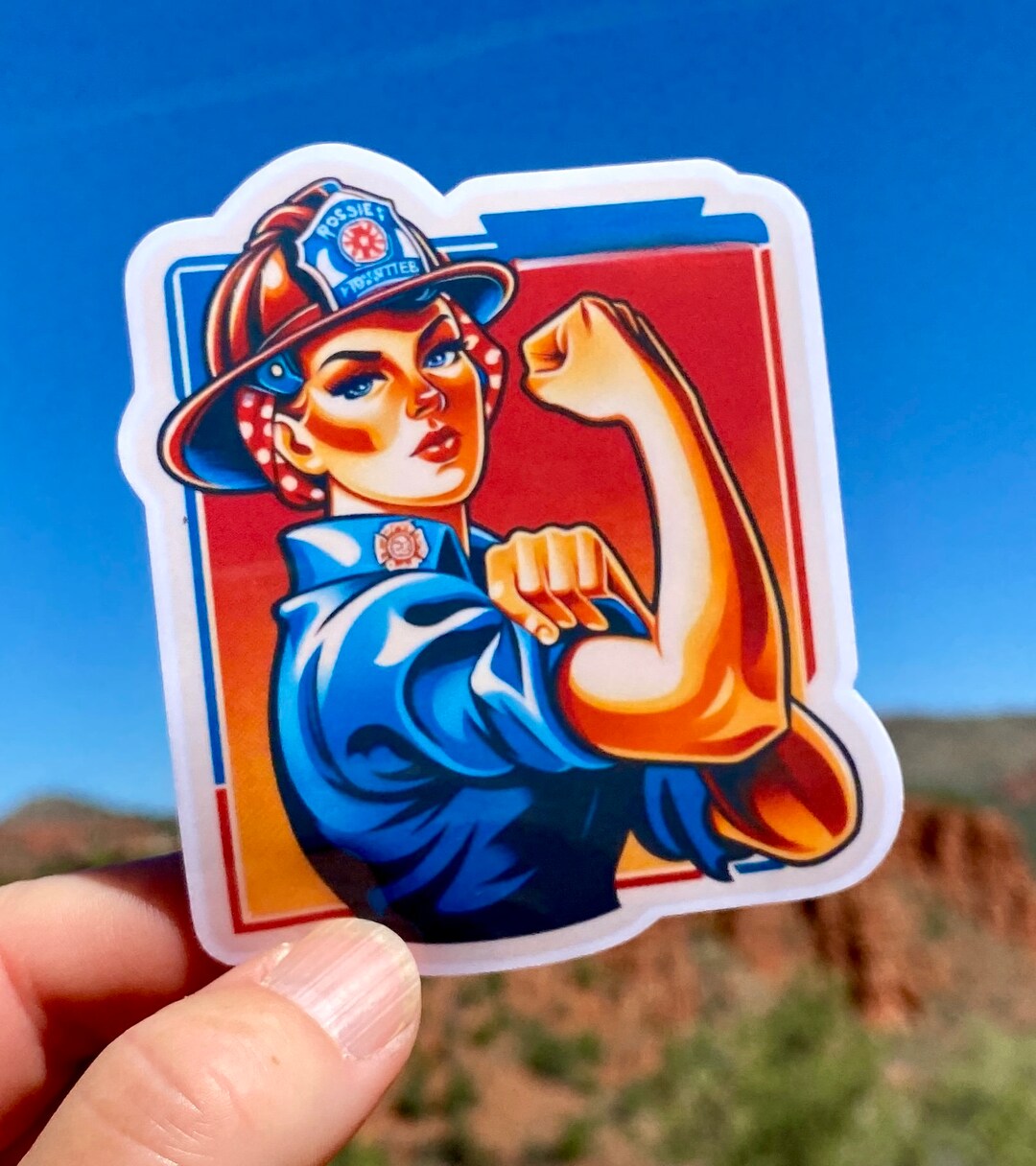 Female Firefighter Powerful Sticker, Firefighter, Female Firefighter ...