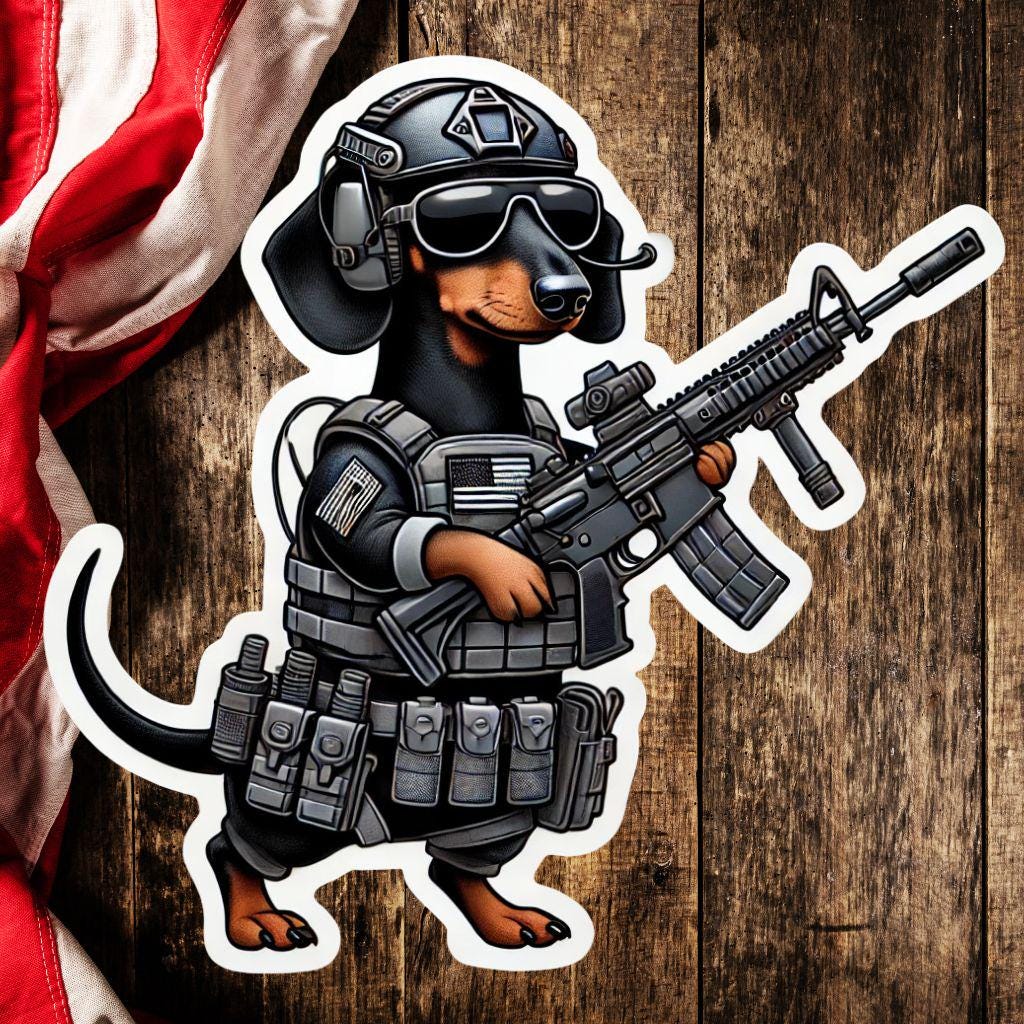 Tactical Dachshund Sticker, Dachshund, Tactical, Operator, Tactical ...
