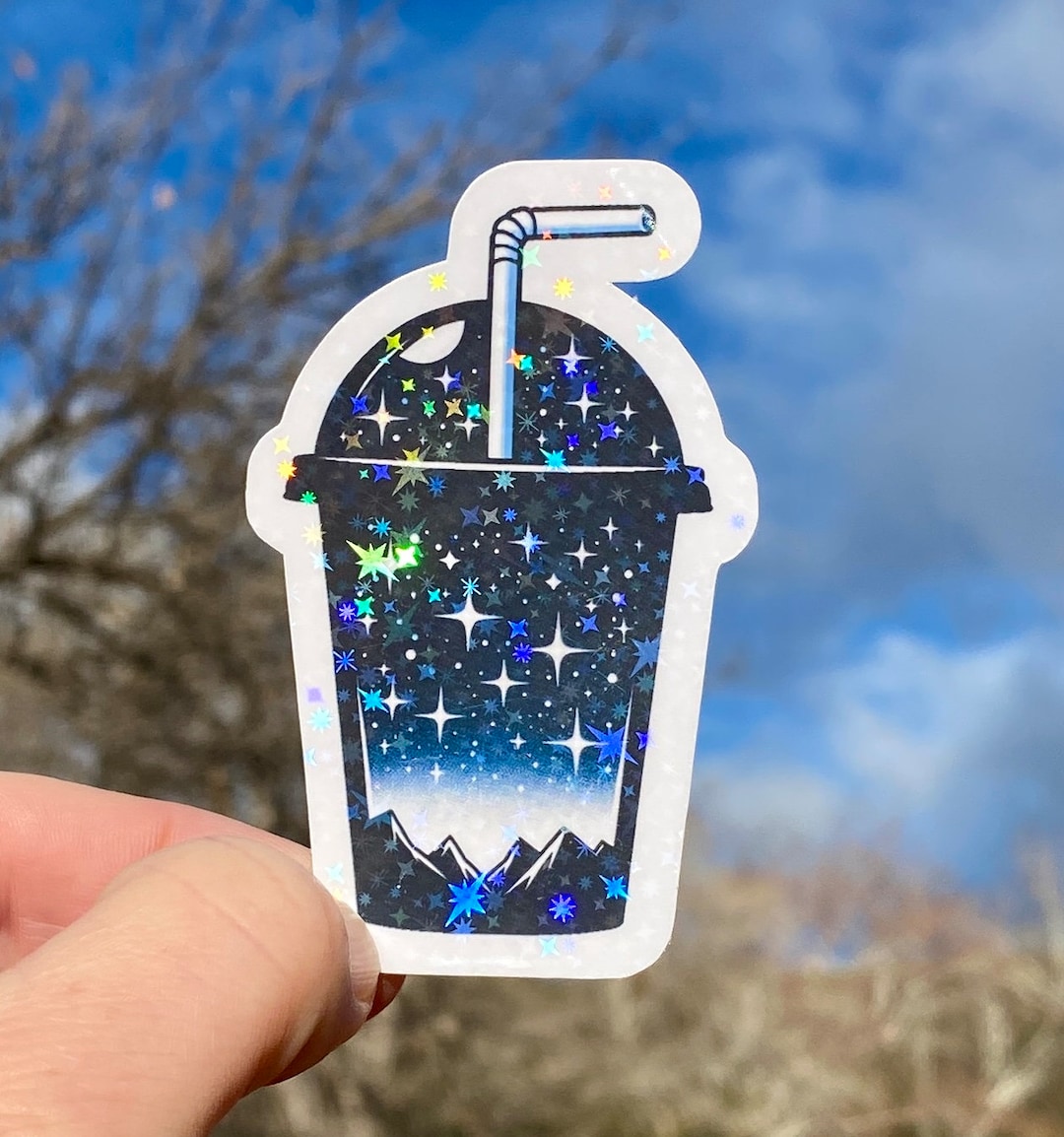 Holographic Northern Lights Sticker, Aurora Borealis, Space, Sparkle ...