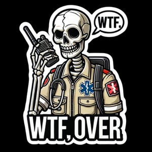 Skeleton Paramedic WTF Sticker: Humorous EMS Vinyl Decal - Etsy