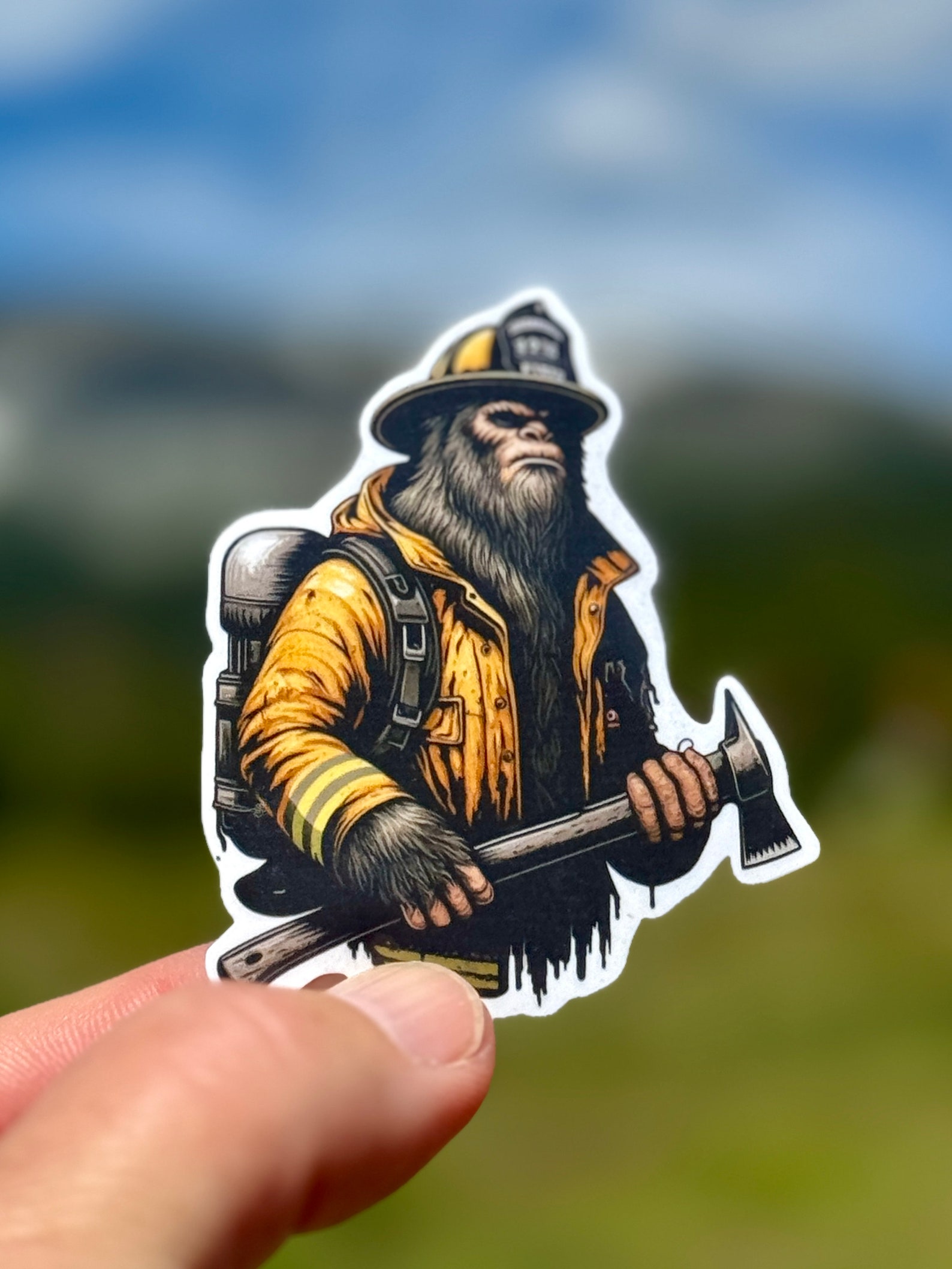 Bigfoot Wildland Firefighter Vinyl Sticker: Rugged Hero - Etsy