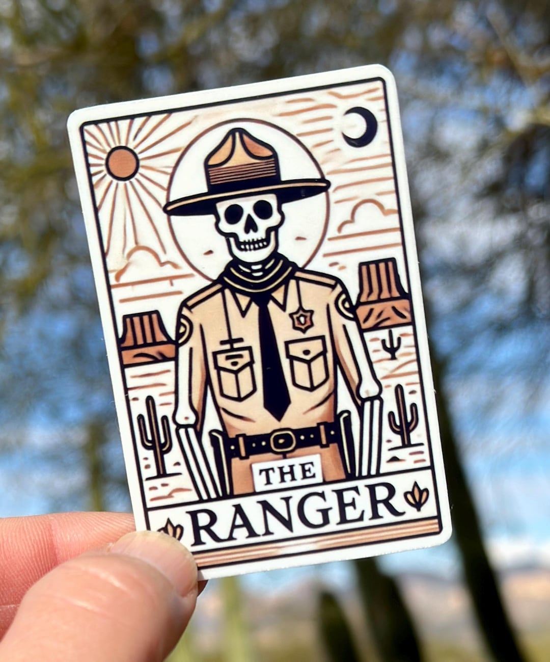The Park Ranger Tarot Card Inspired Skeleton Sticker, Park Ranger, NPS ...