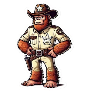 Bigfoot Sheriff Deputy Sticker, Police, Police Officer, Cop, First ...