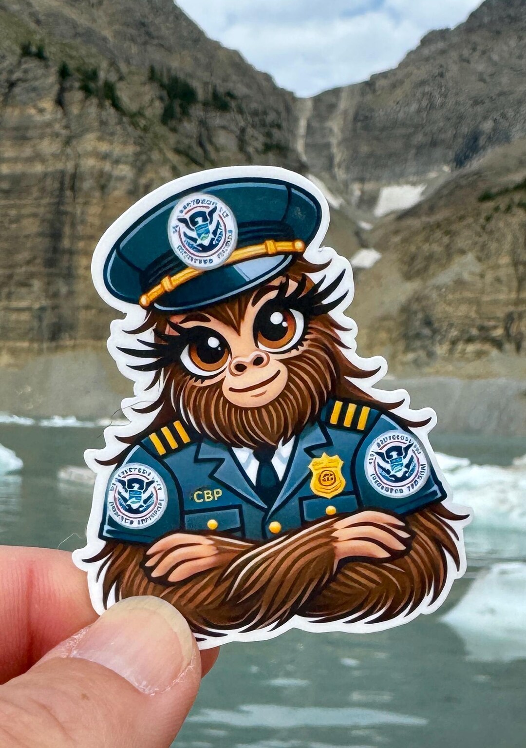 Female Bigfoot CBP Agent Sticker, Police, CBP, Cop, Bigfoot Police ...