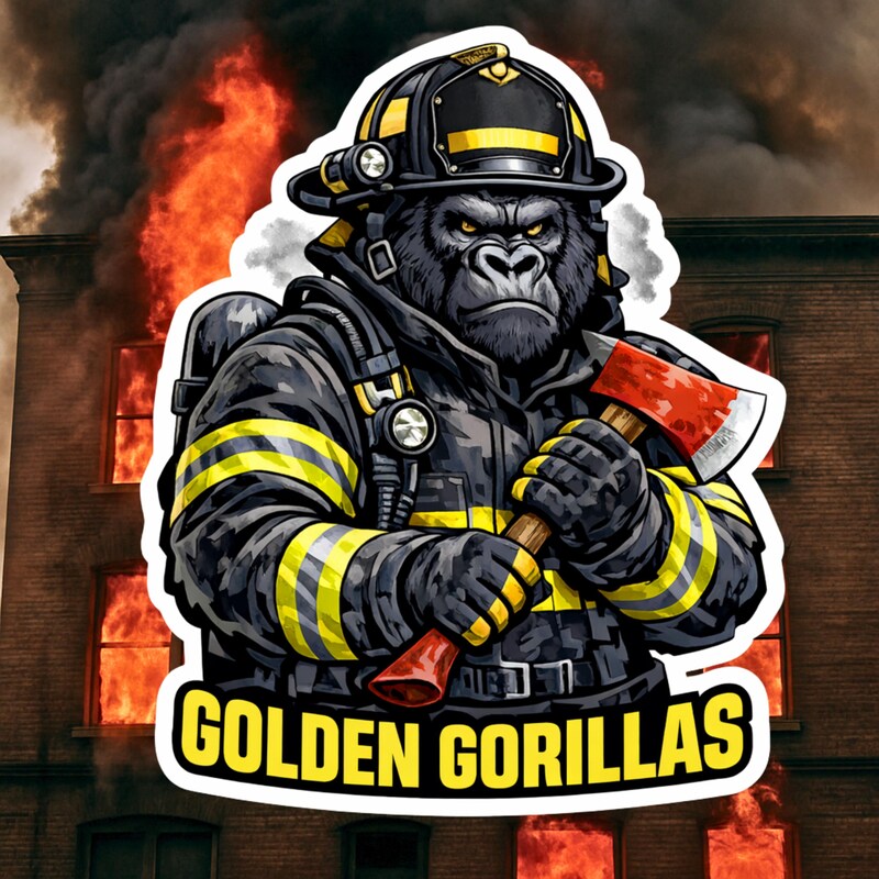 Fire Helmet Sticker Card - Etsy