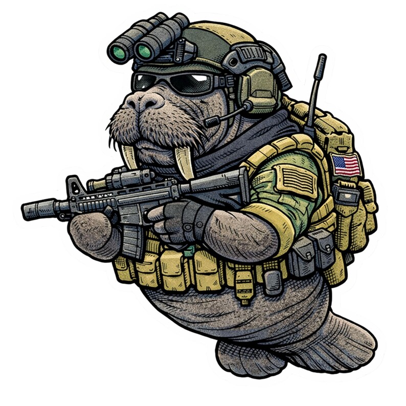 Tactical Walrus Sticker: Tactical Animals, Military Humor - Etsy