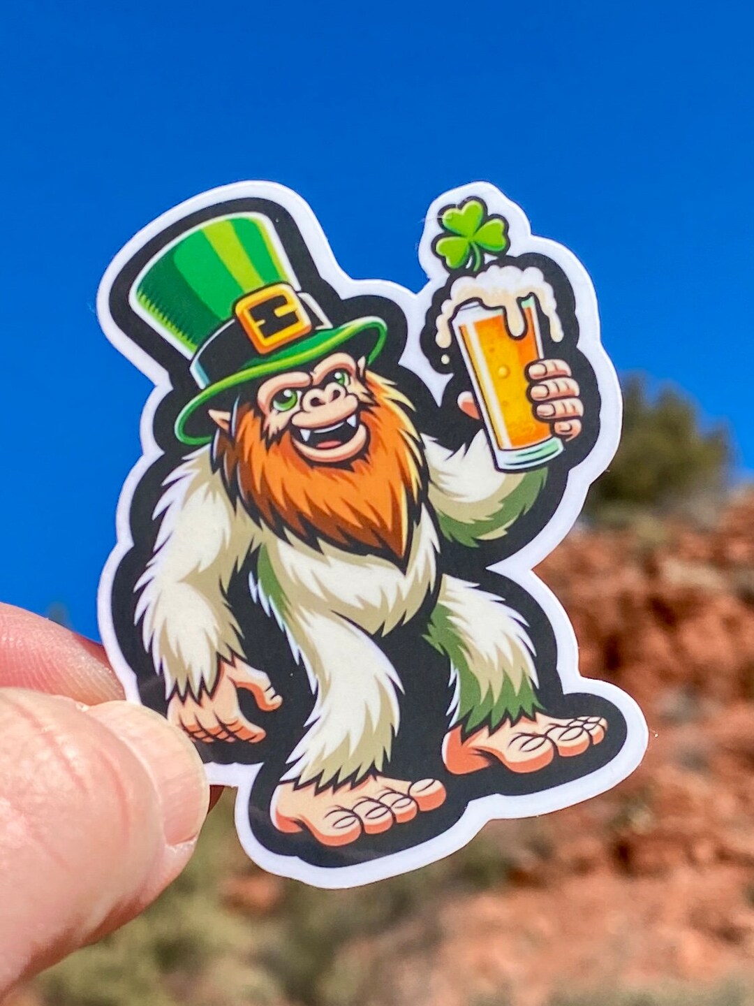 Bigfoot Yeti St Patricks Day Stickers, Bigfoot, Sticker, St Patricks ...